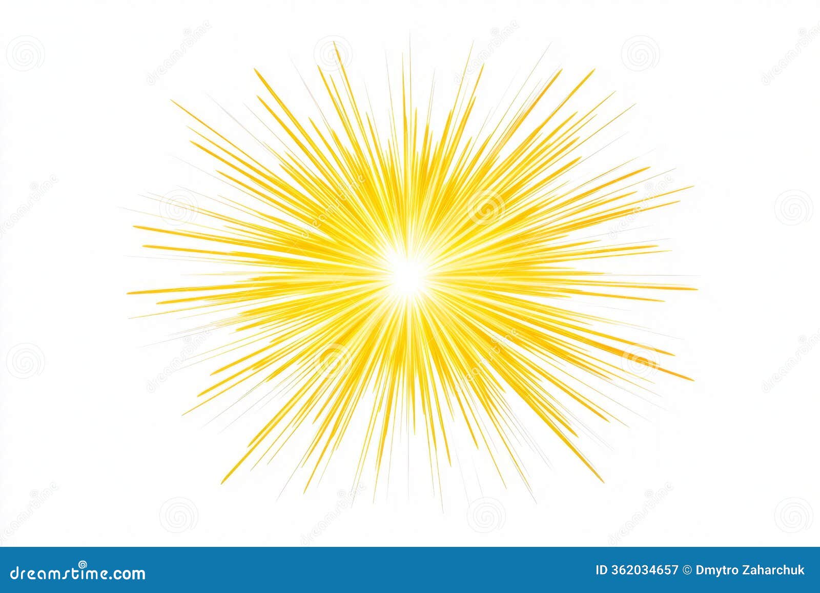 Sun Rays Effect with Bright Yellow Rays and Glowing Highlights Isolated ...