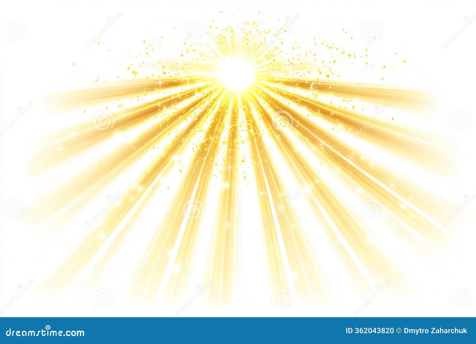 Sun Rays Effect with Bright Yellow Rays and Glowing Highlights Isolated ...