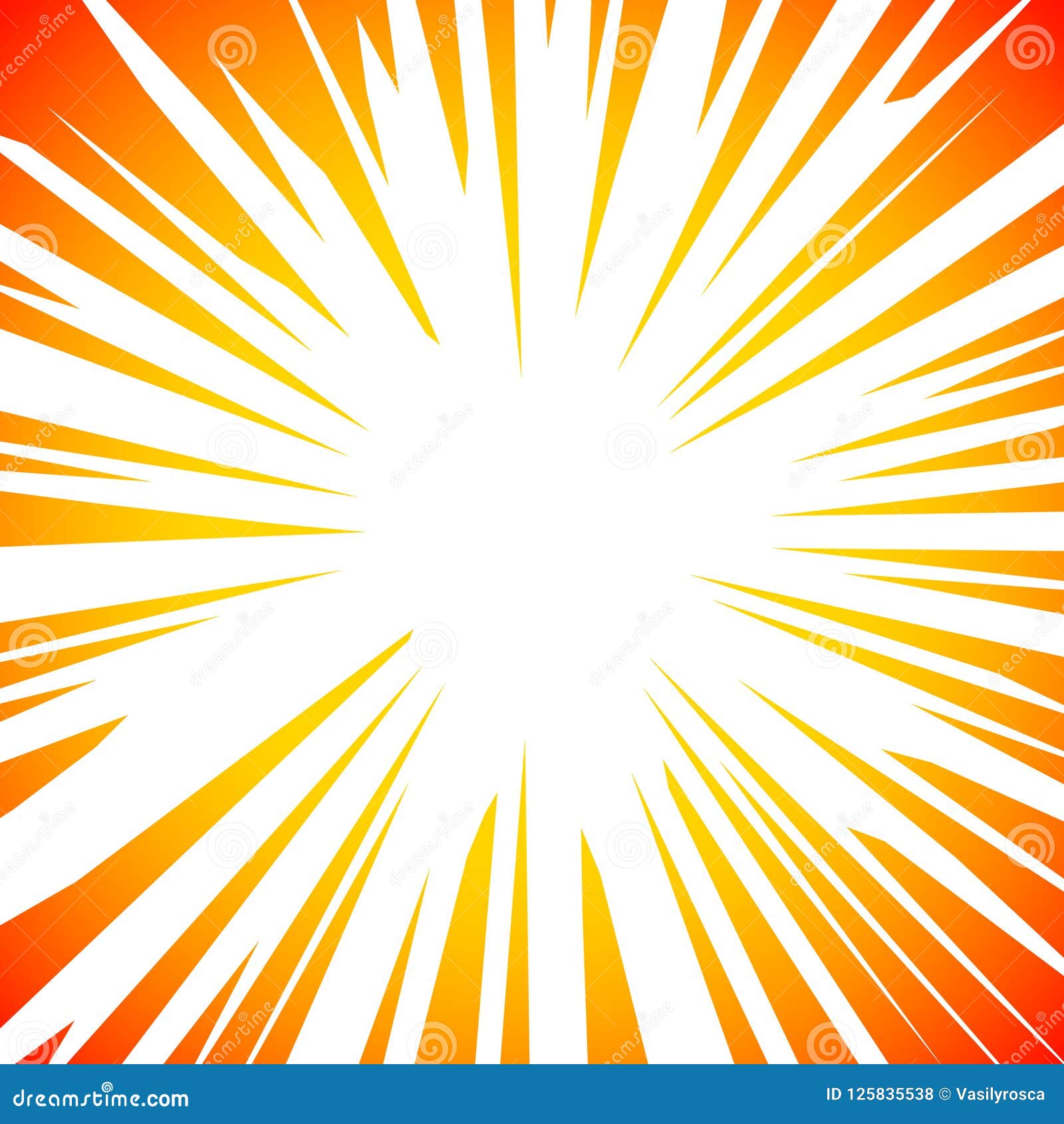 Sun Rays or Explosion Comic Retro Vector Radial Boom. Sun Burst Frame ...