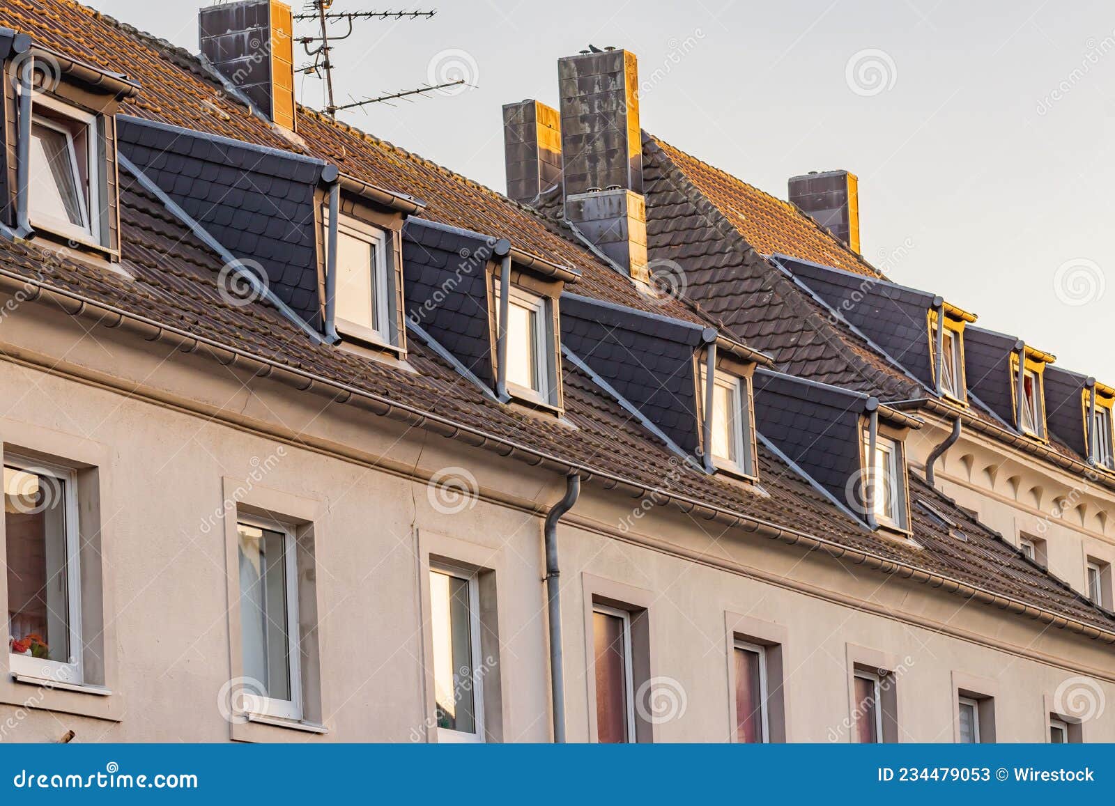 Sun Rays Falling on a Residential Building Stock Image - Image of ...