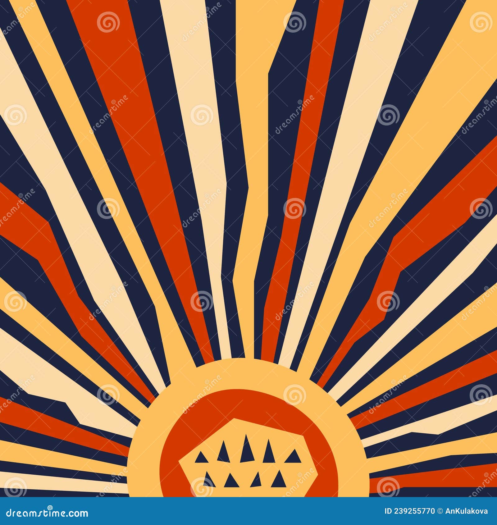 Sun rays flat poster stock vector. Illustration of decor - 239255770