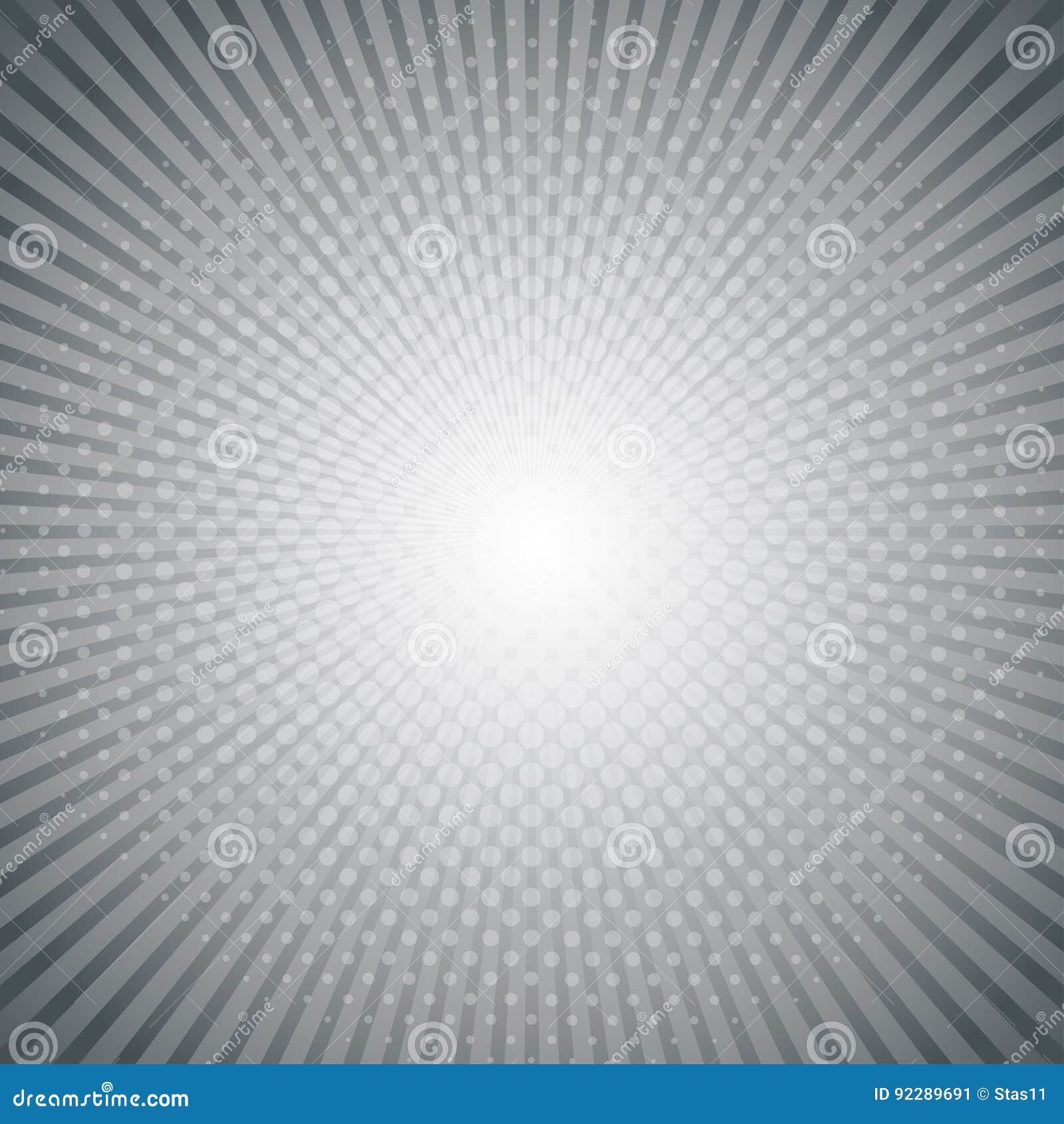 Sun Rays Gray Background with Halftone. Vector Illustration Stock ...