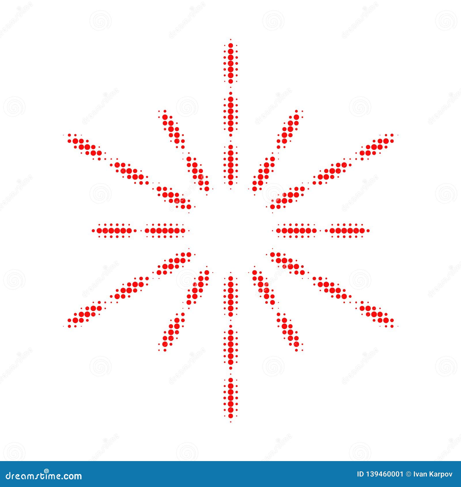 Sun Rays Halftone Dotted Icon Stock Vector - Illustration of ...