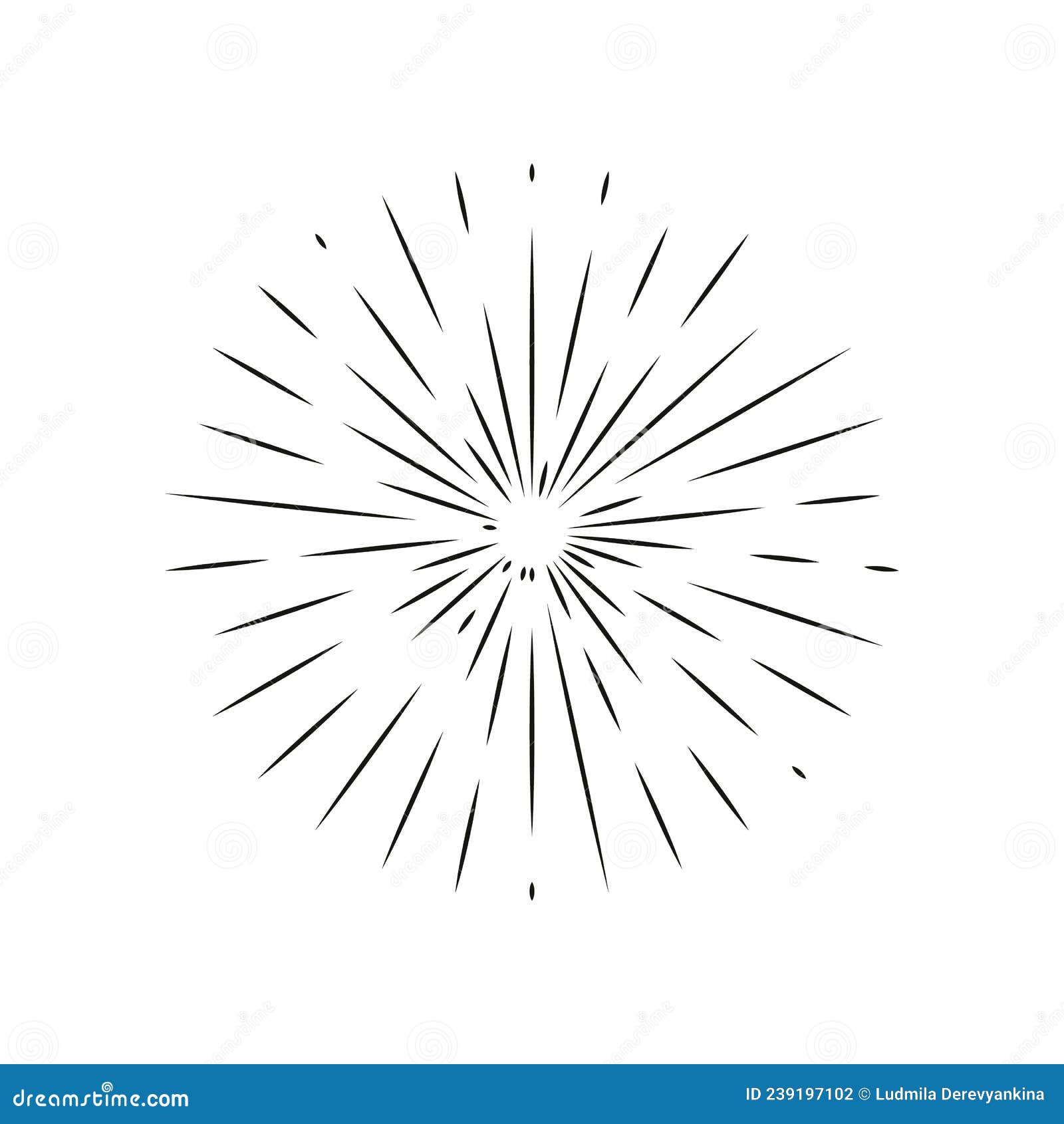 Sun Rays Hand Drawn, Linear Drawing. Stock Vector - Illustration of ...