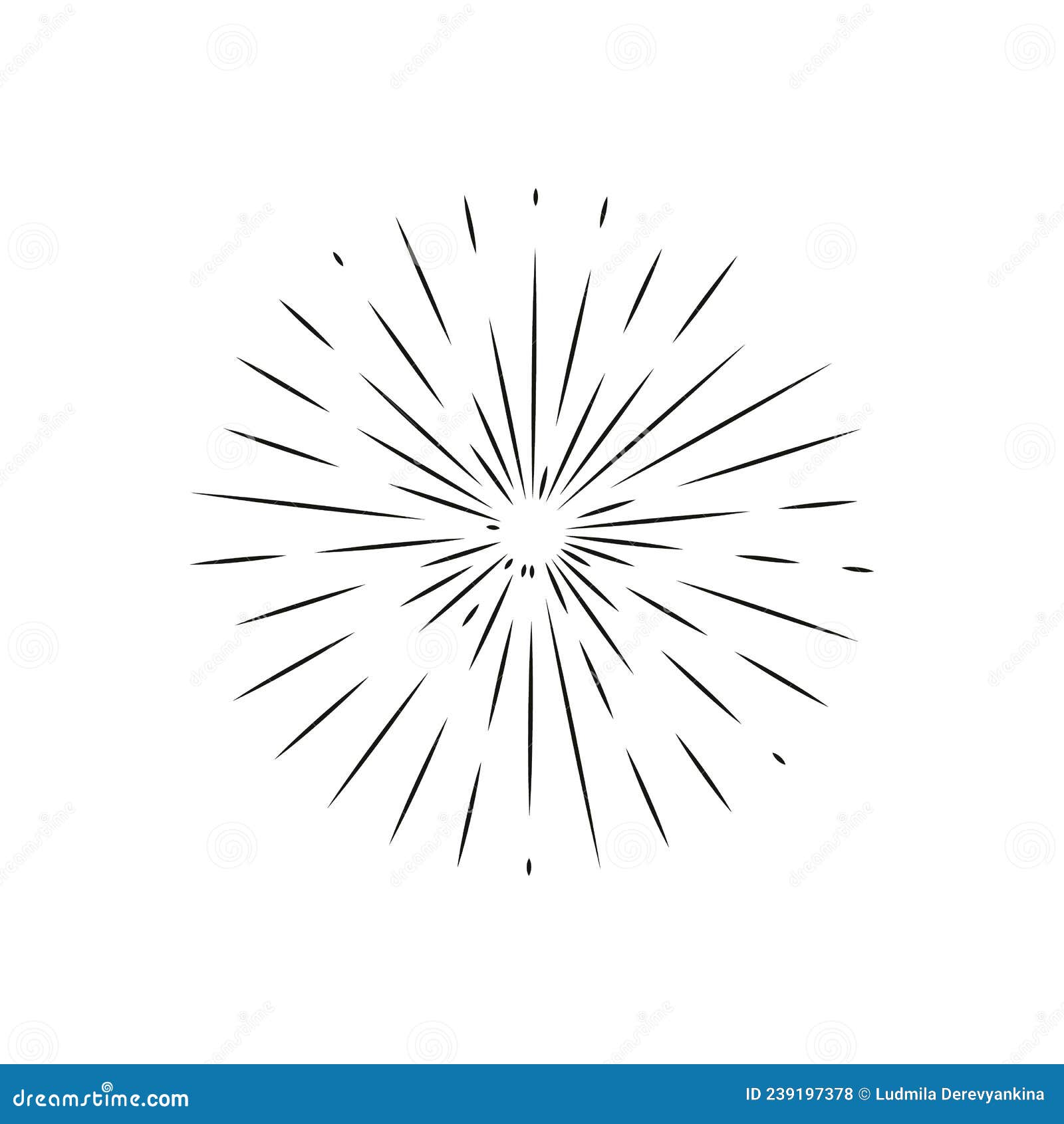 Sun Rays Hand Drawn, Linear Drawing. Stock Vector - Illustration of ...