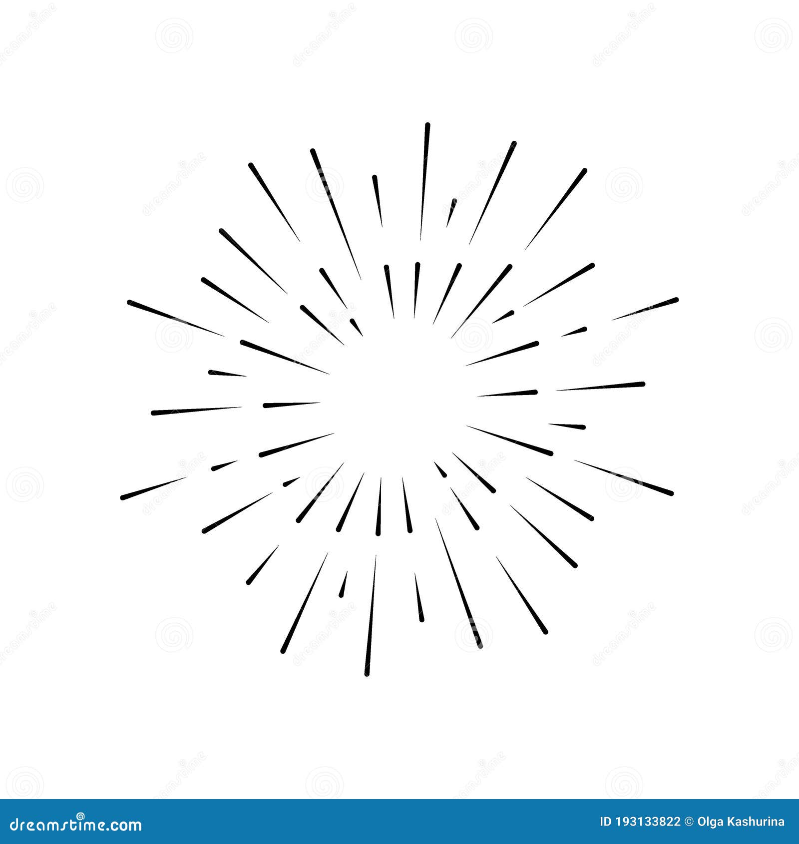 Sun Rays Hand Drawn, Linear Drawing Stock Illustration - Illustration ...