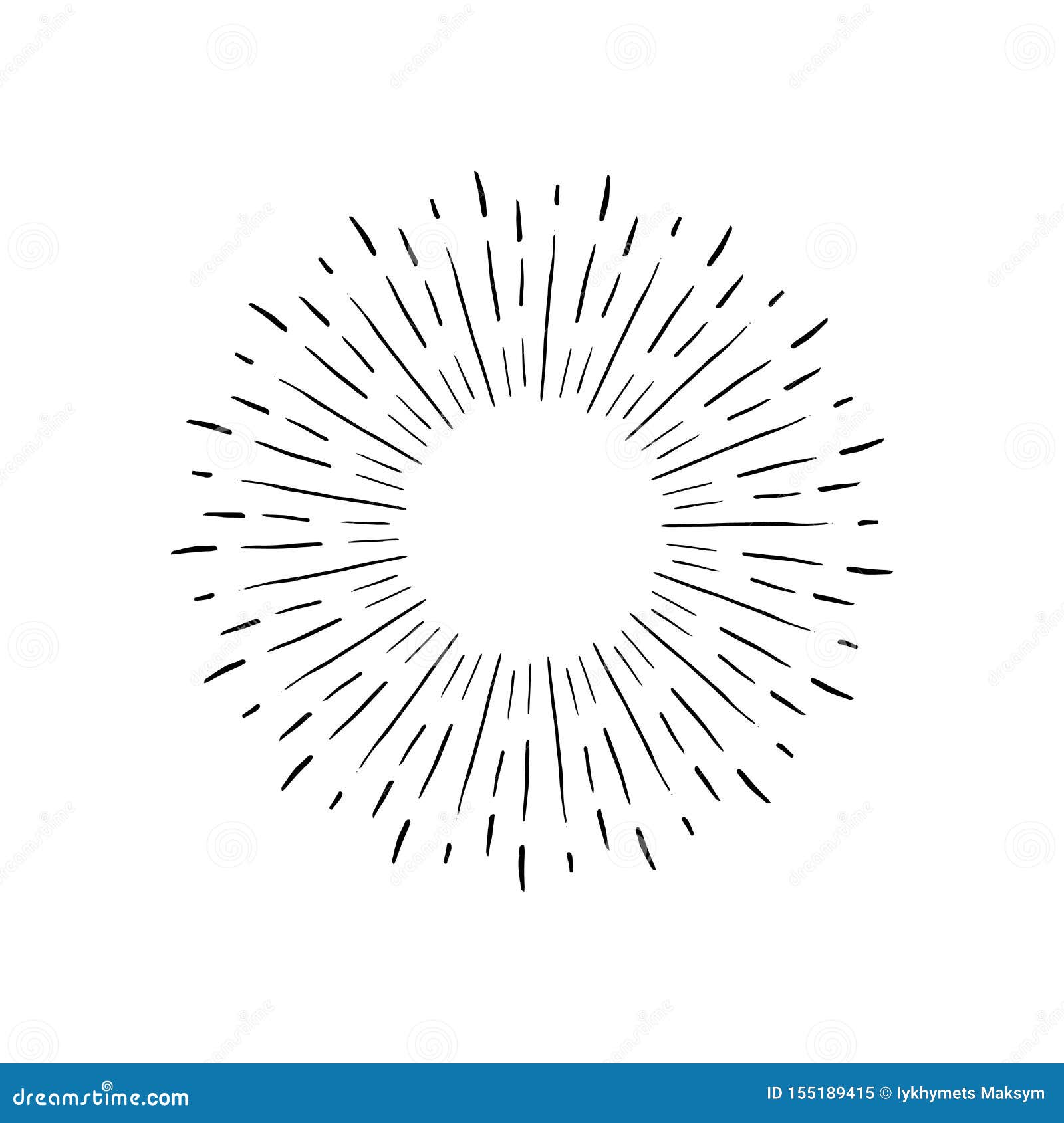 Sun Rays Hand Drawn, Linear Drawing Stock Vector - Illustration of ...