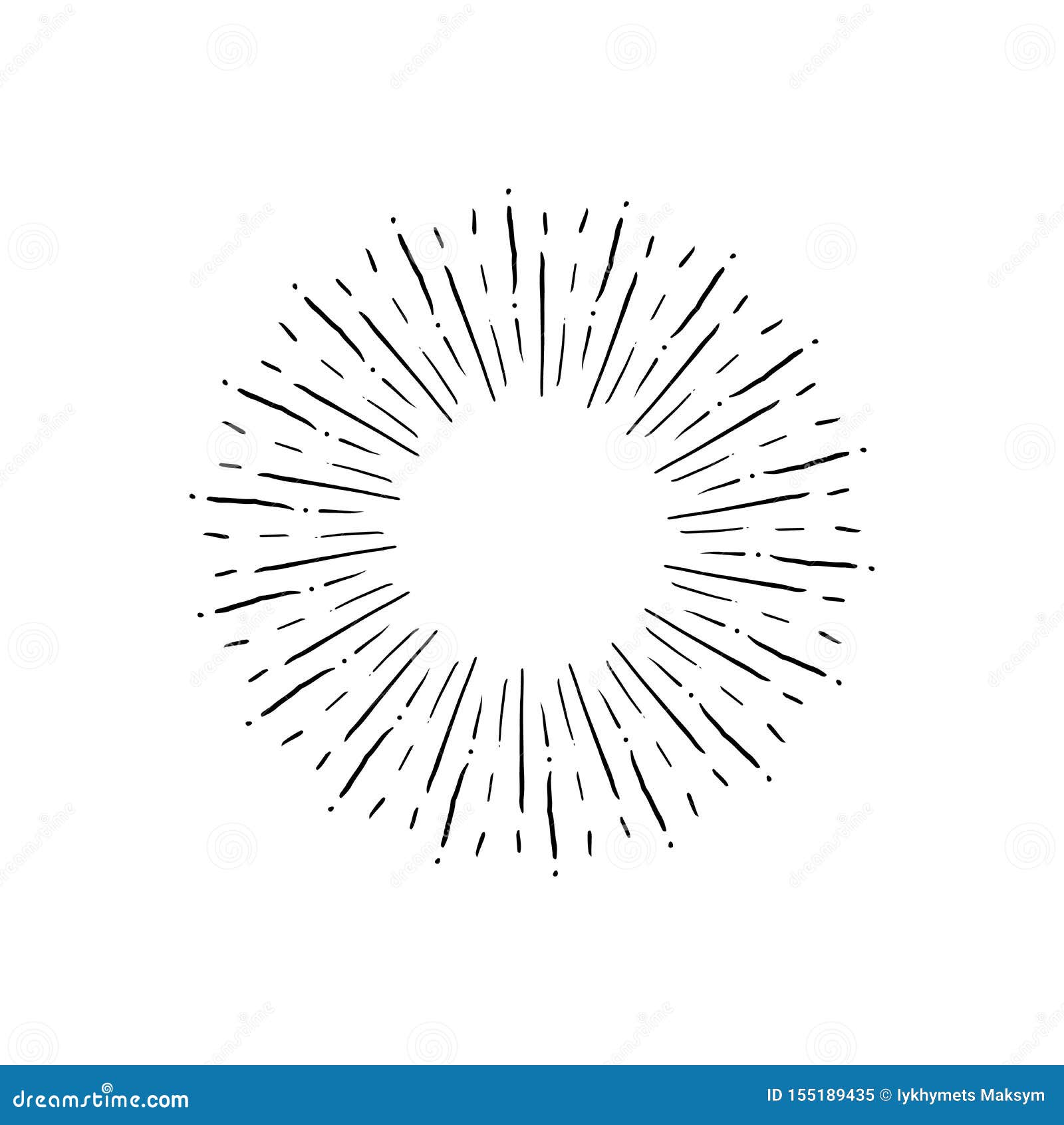 Sun Rays Hand Drawn, Linear Drawing Stock Vector - Illustration of ...