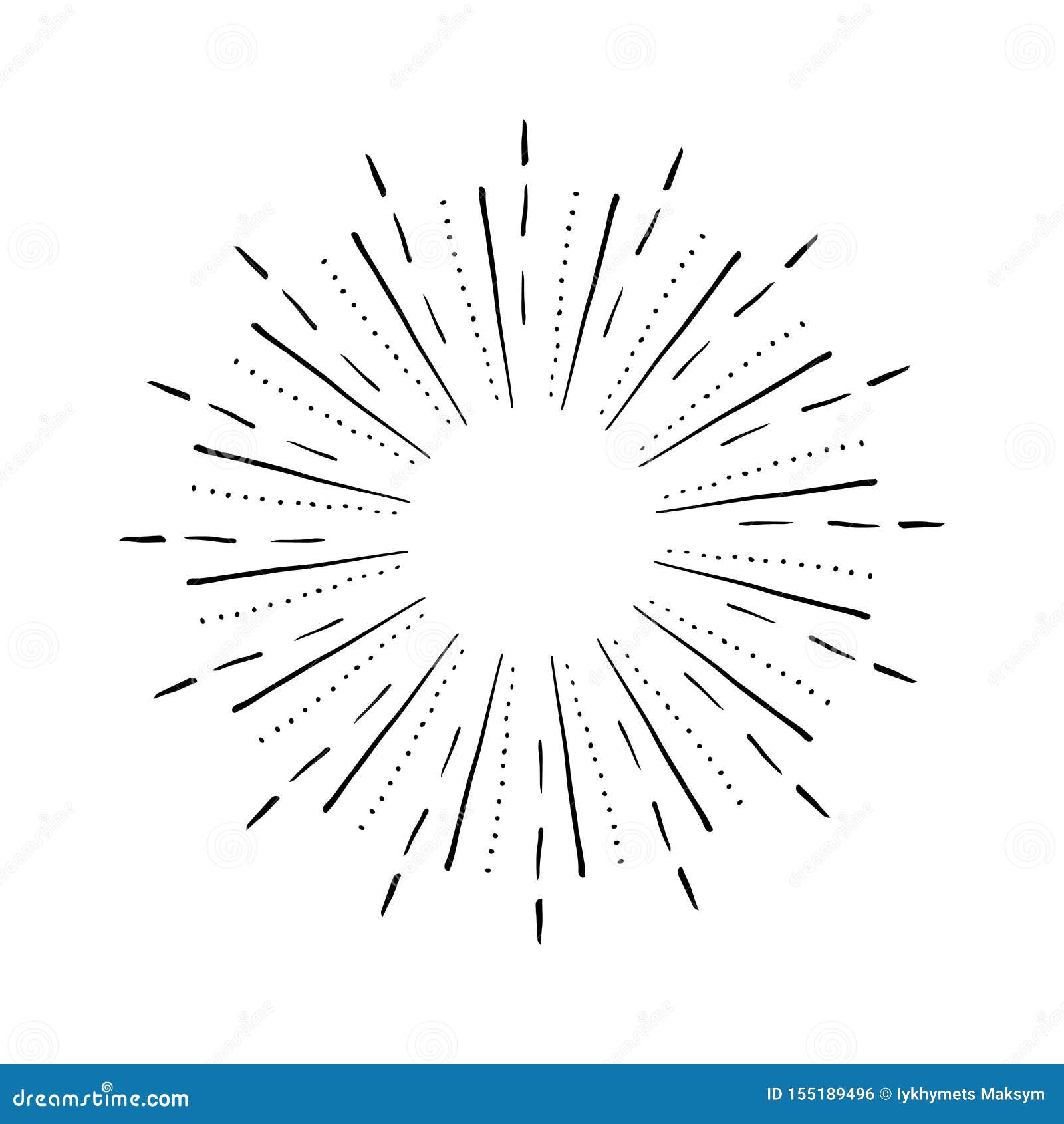 Sun Rays Hand Drawn, Linear Drawing Stock Vector - Illustration of ...