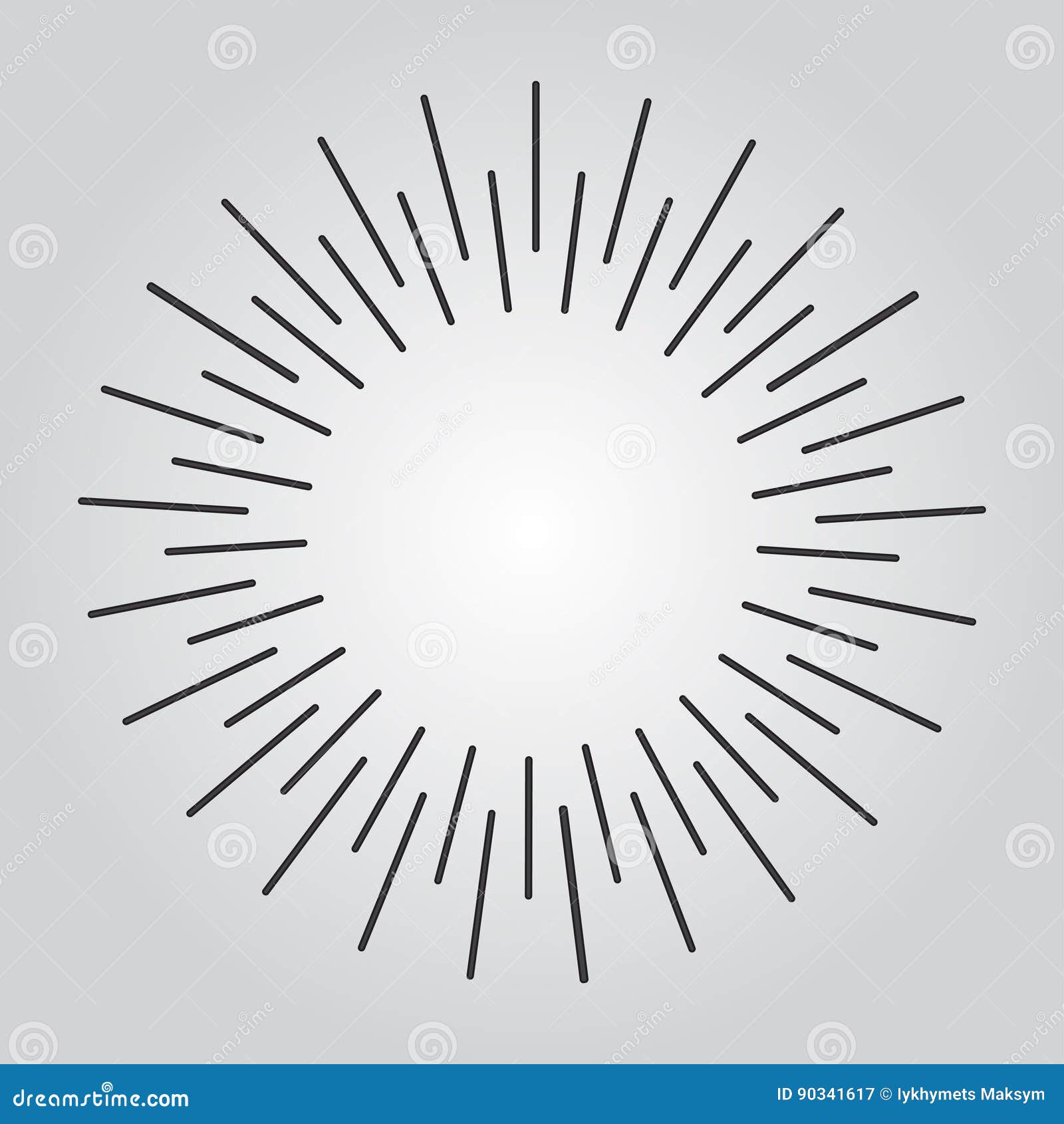 Sun Rays Hand Drawn, Vector Illustration Stock Illustration ...