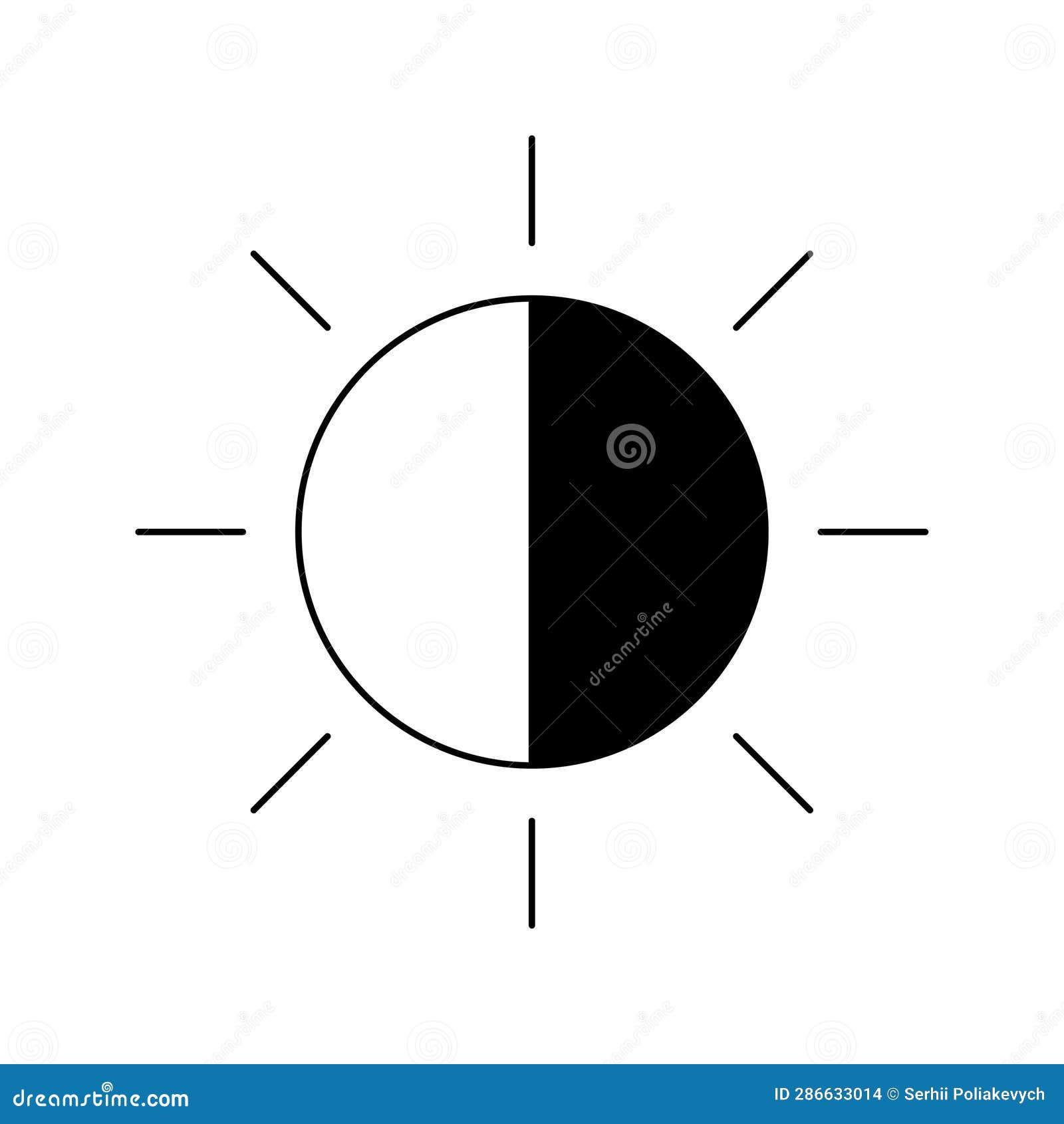 Sun with Rays Icon. Brightness Simple Graphic Icon. Vector Illustration ...