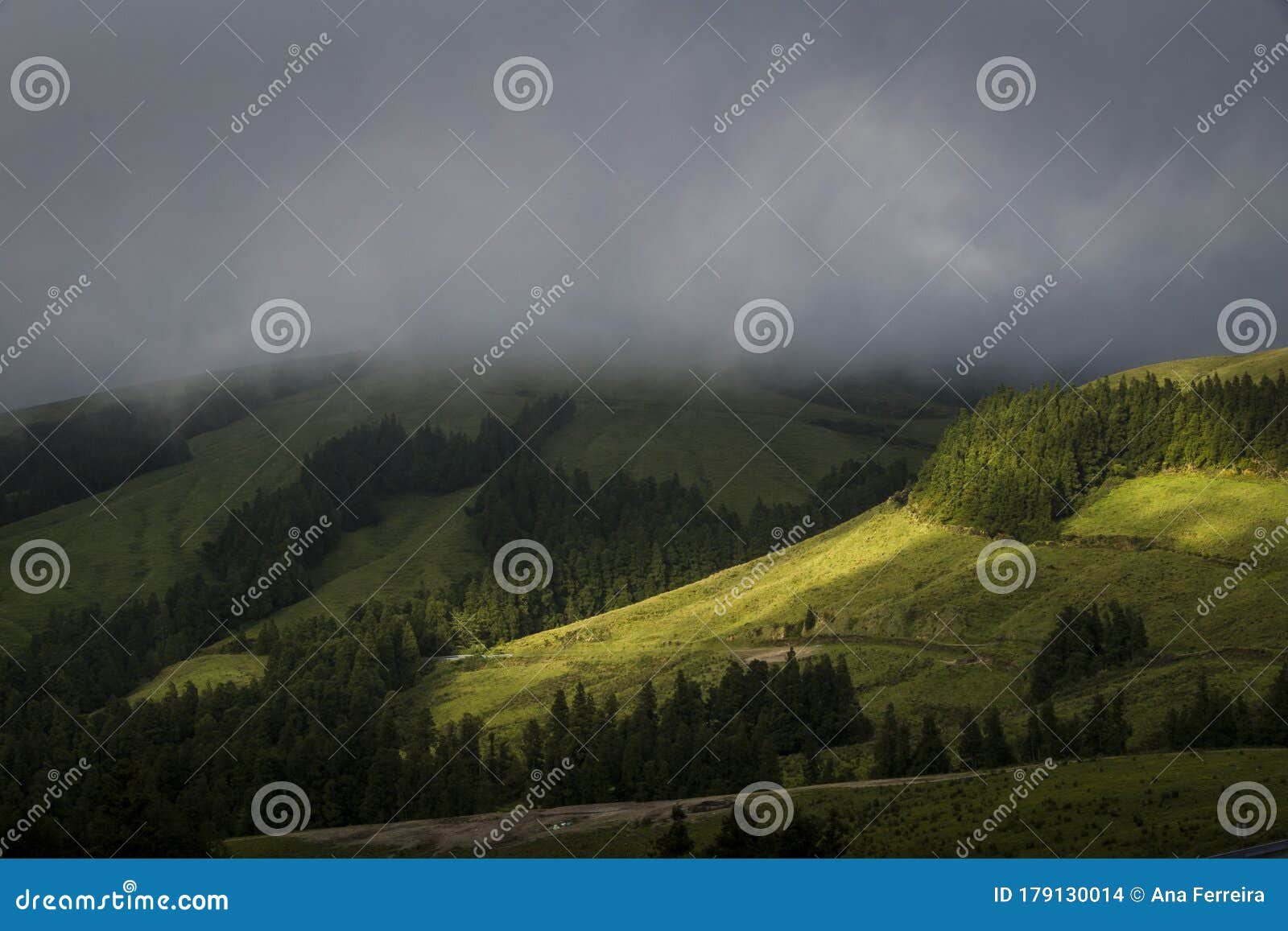 Sun Rays Illuminating the Hills Stock Photo - Image of rural, blue ...