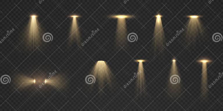Sun Rays Light Isolated on Transparent Background. Illuminated ...