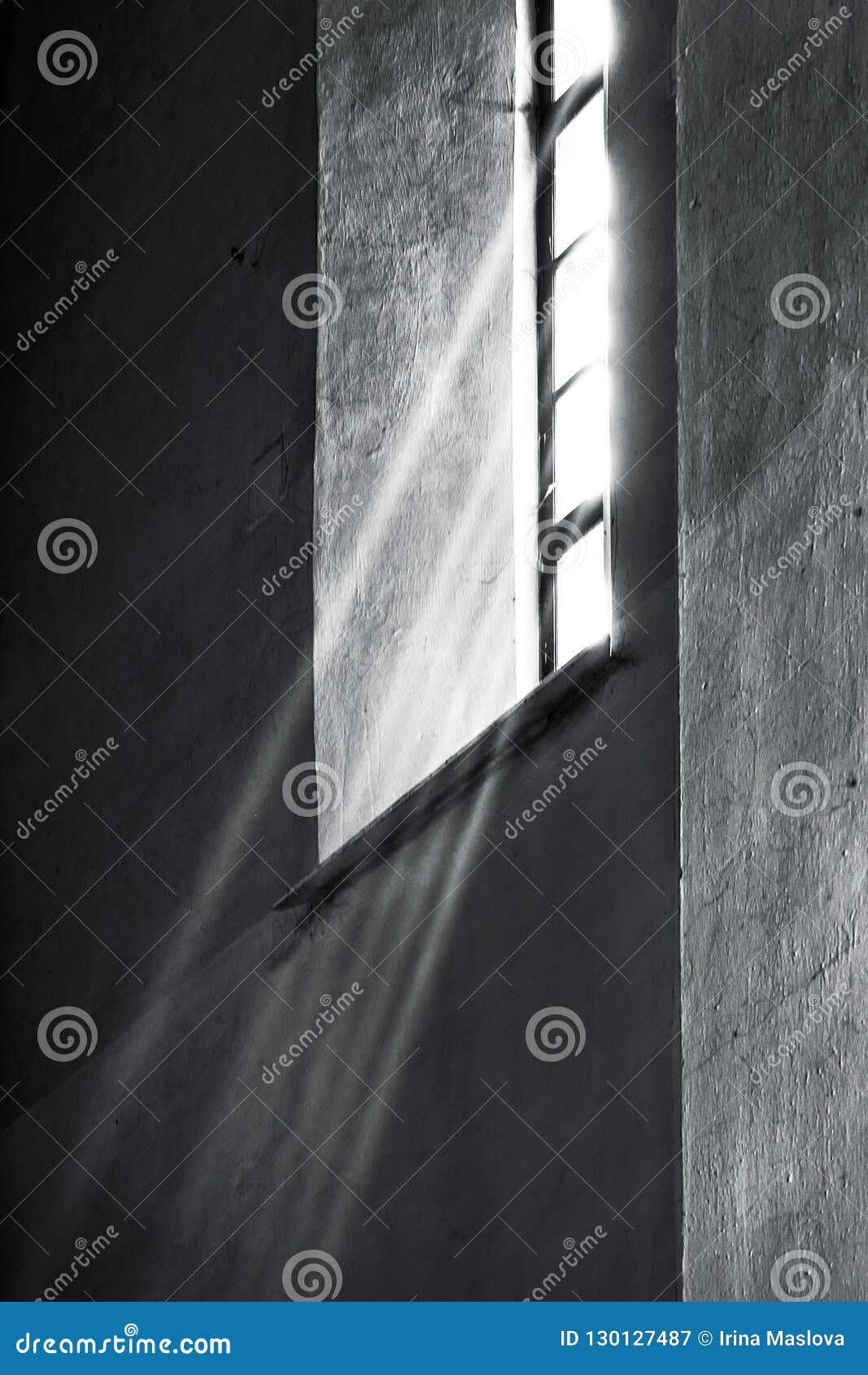 Sun Rays Make Their Way through the High Vaulted Arched Window Stock ...