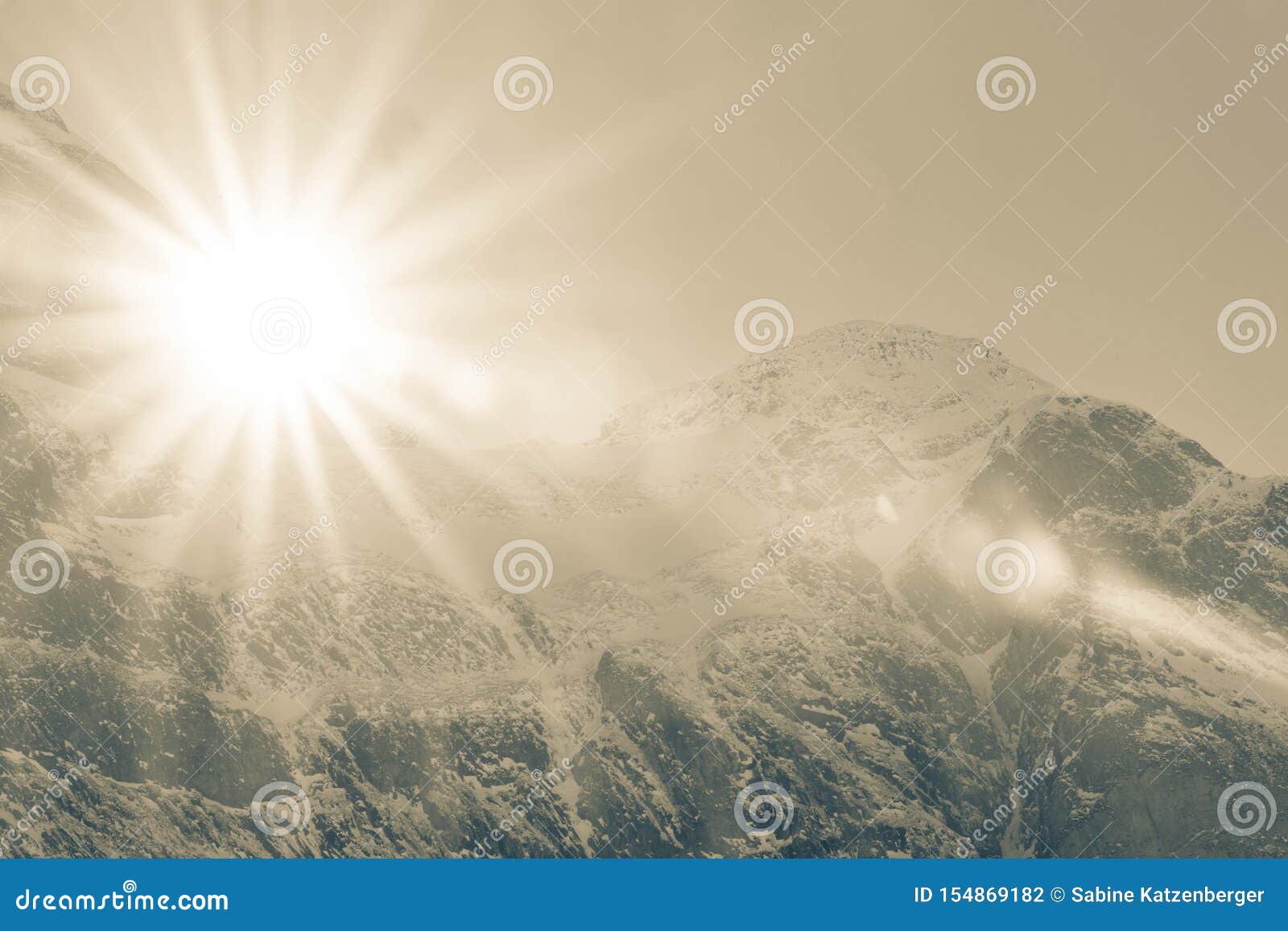 Sun rays in the mountains stock photo. Image of landscape - 154869182