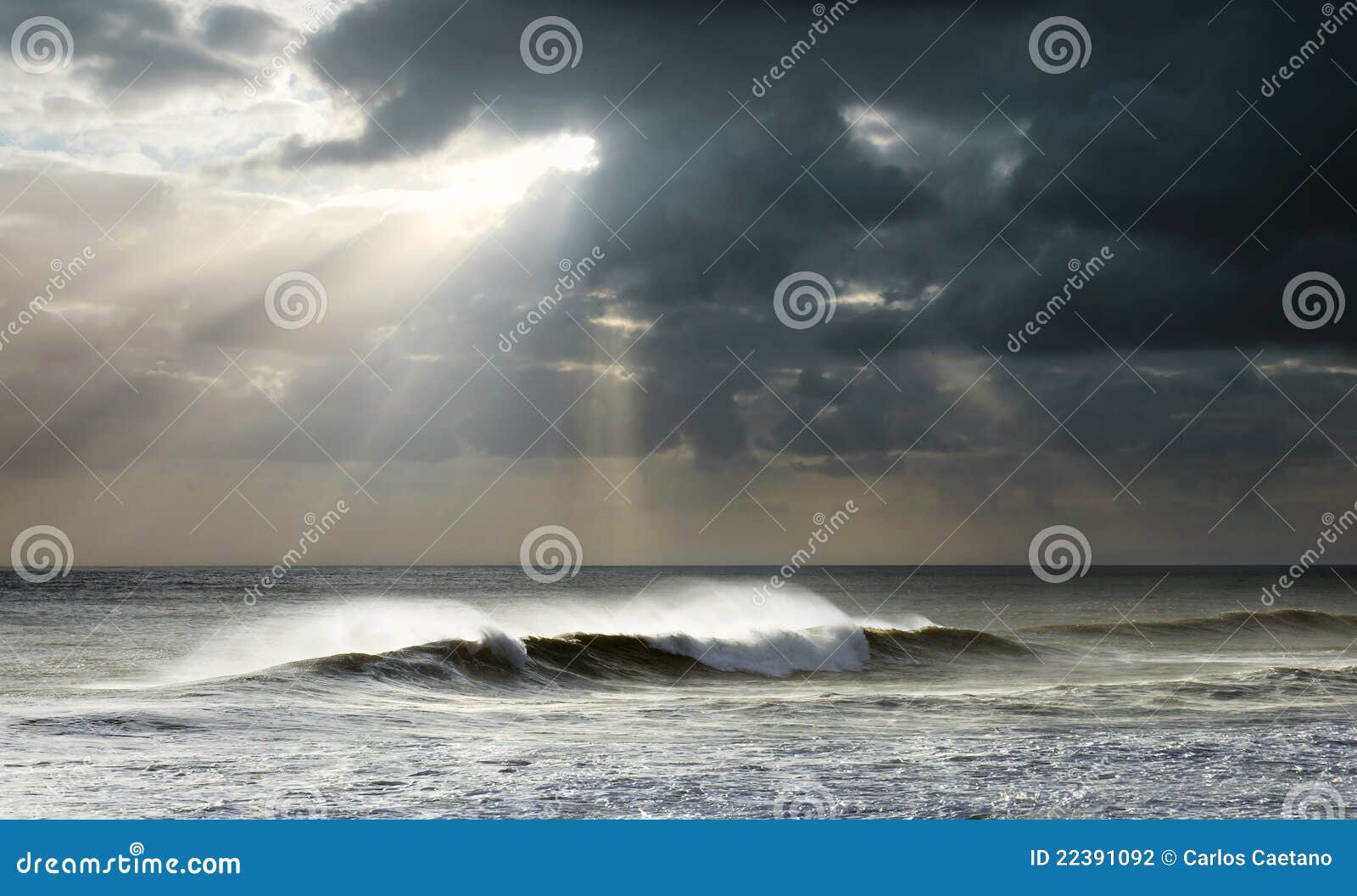 Sun Rays on Ocean stock photo. Image of cloudy, scenic - 22391092