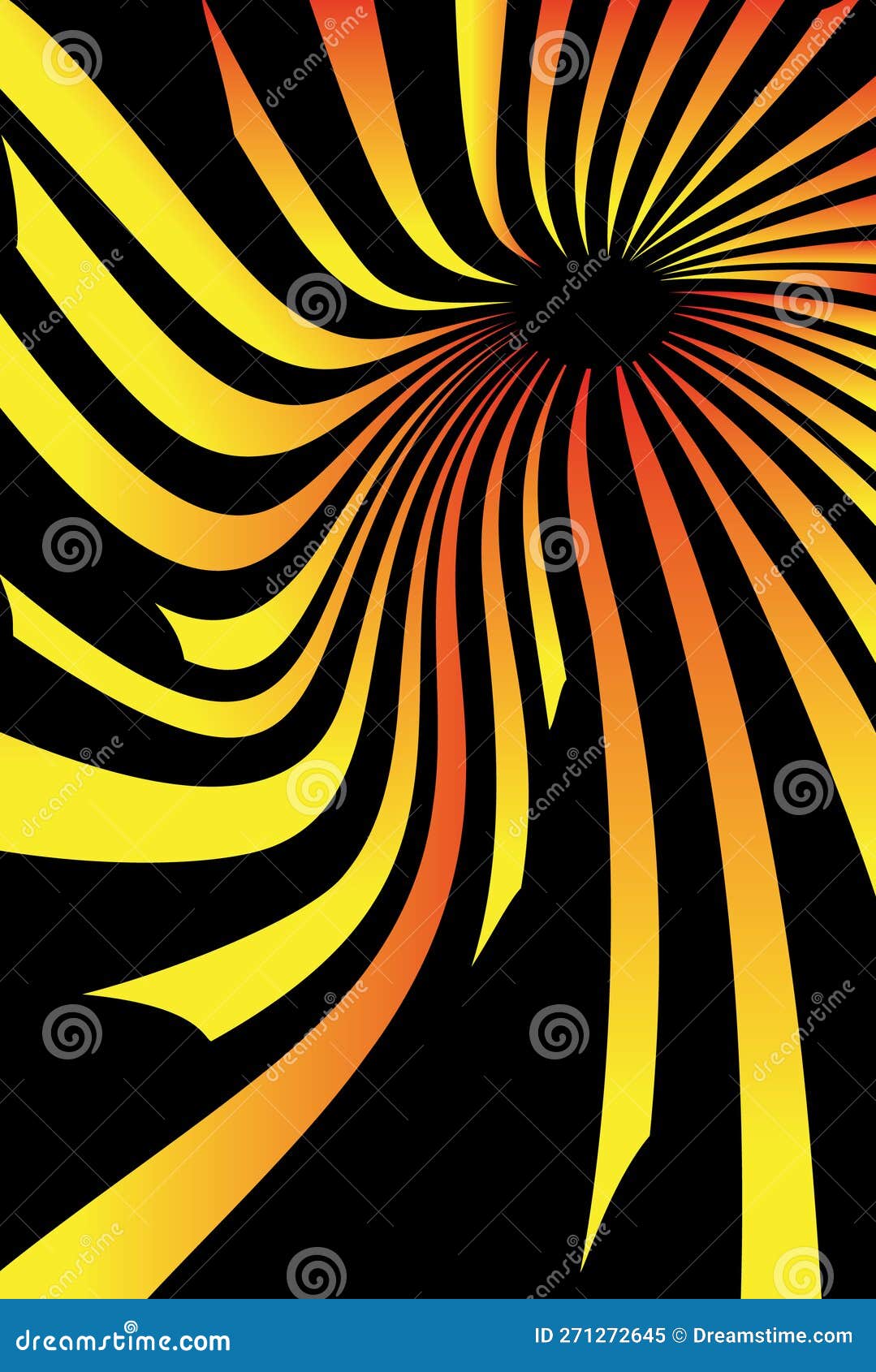 Sun Rays Orange and Yellow Black Background Stock Vector - Illustration ...