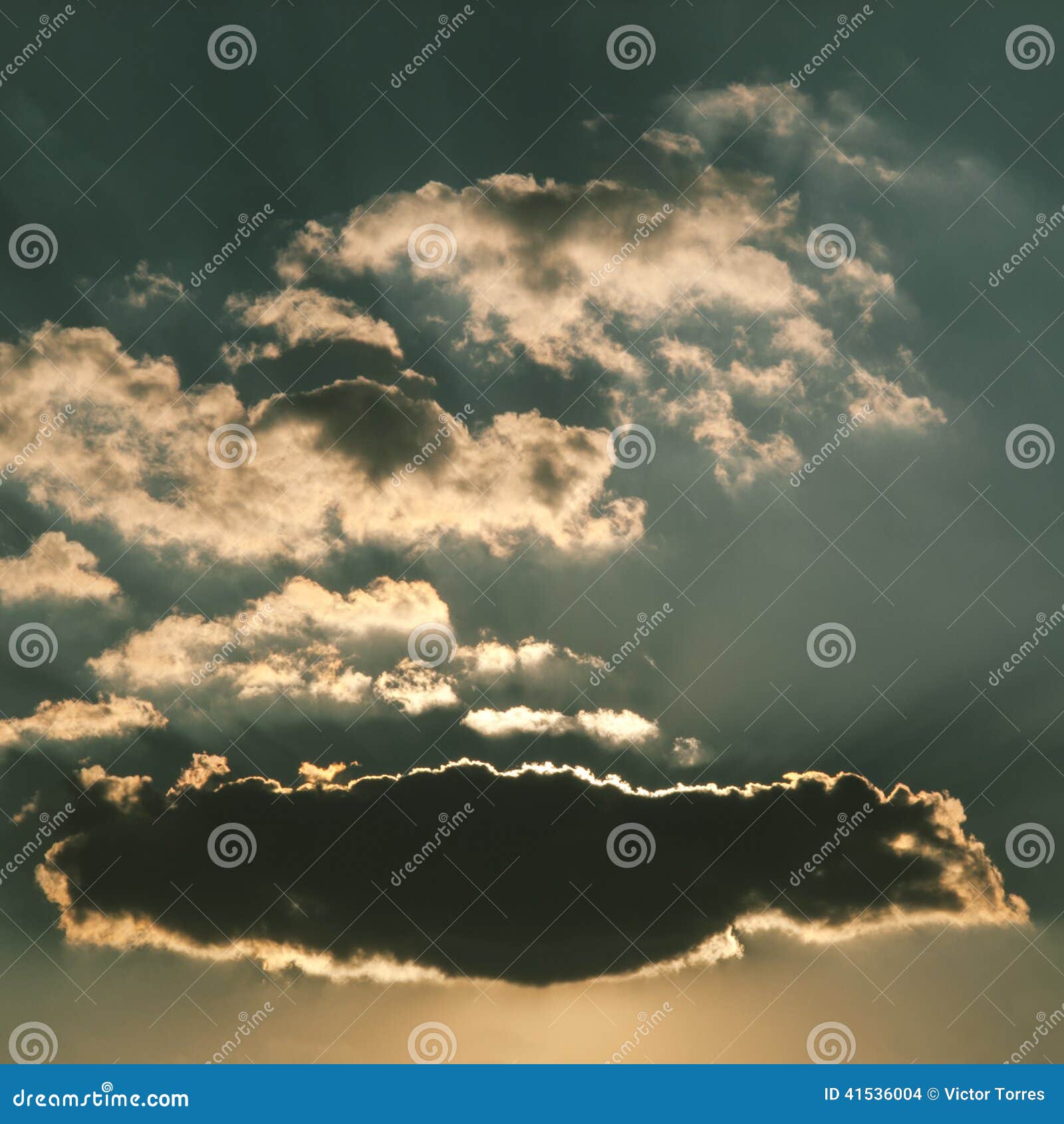 Sun Rays Over Clouds stock photo. Image of cloud, nature - 41536004