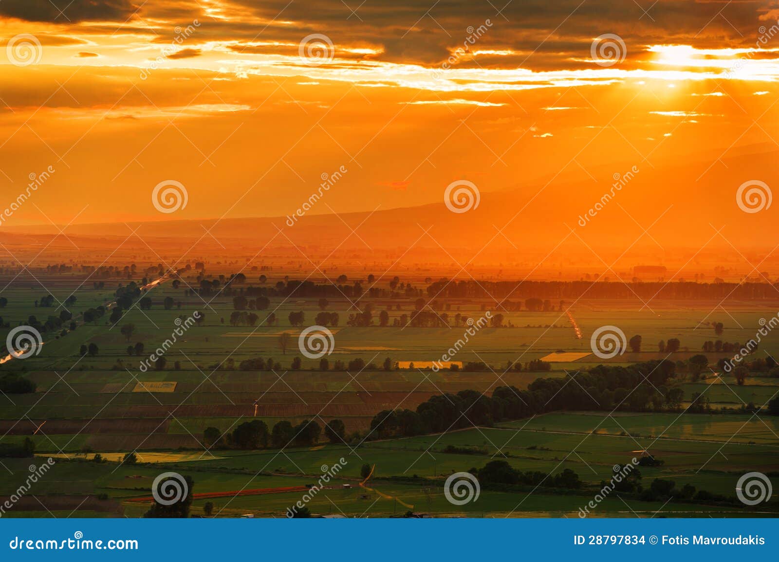 Sun rays over the field stock photo. Image of mountain - 28797834