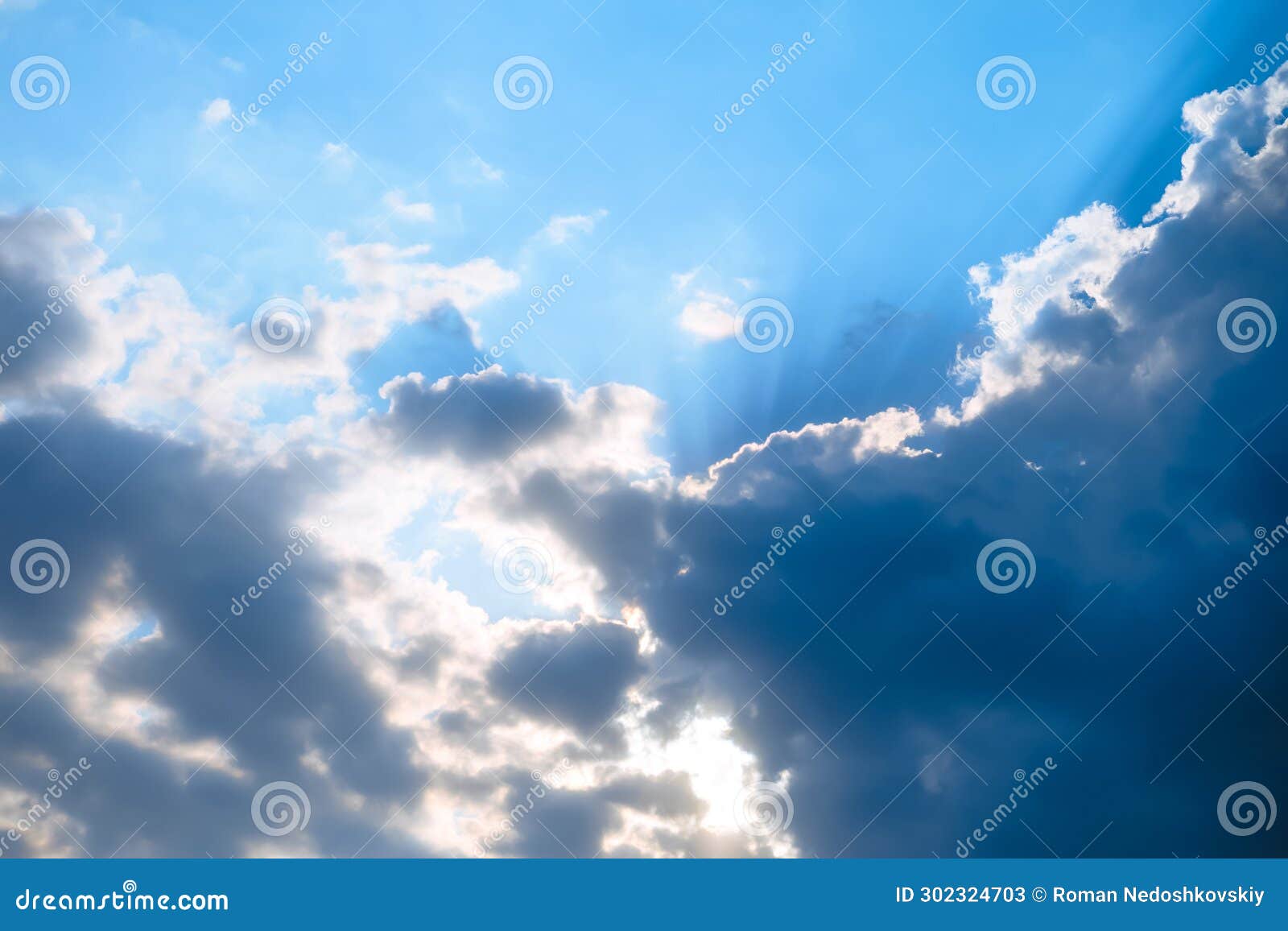 Sun Rays Over the Low Rain Clouds Stock Image - Image of dark, sunbeams ...