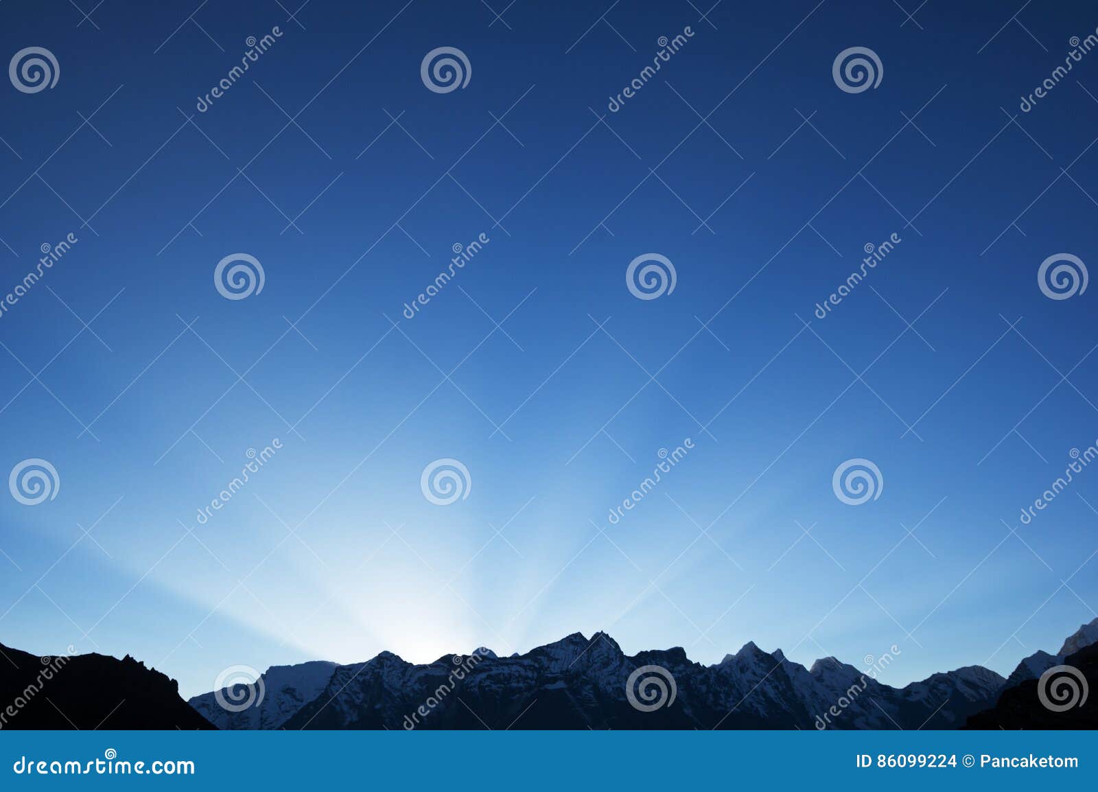 Sun Rays Over Mountains stock photo. Image of rays, sunrays - 86099224