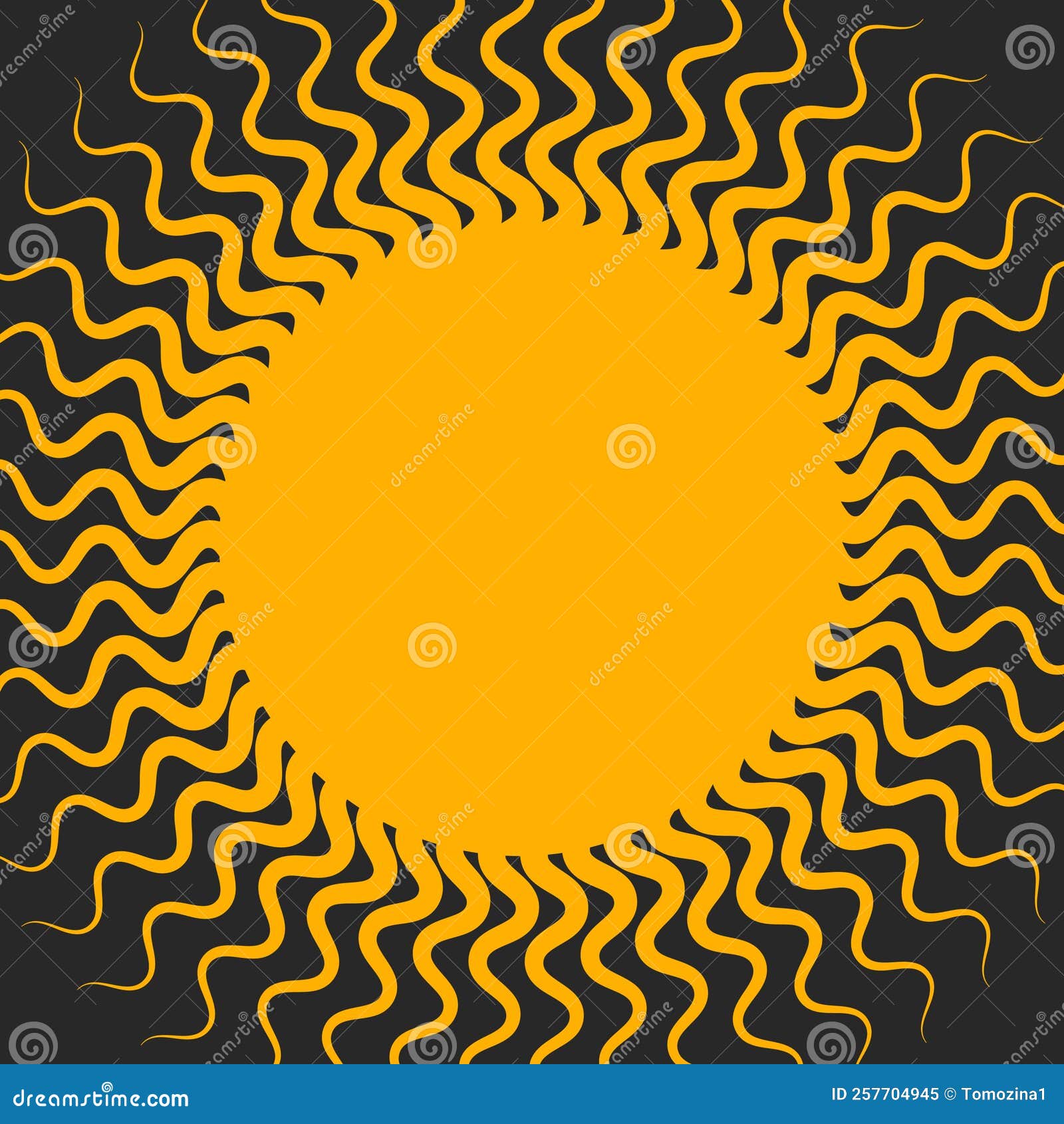 Sun with Rays Pattern in Square Stock Vector - Illustration of shape ...