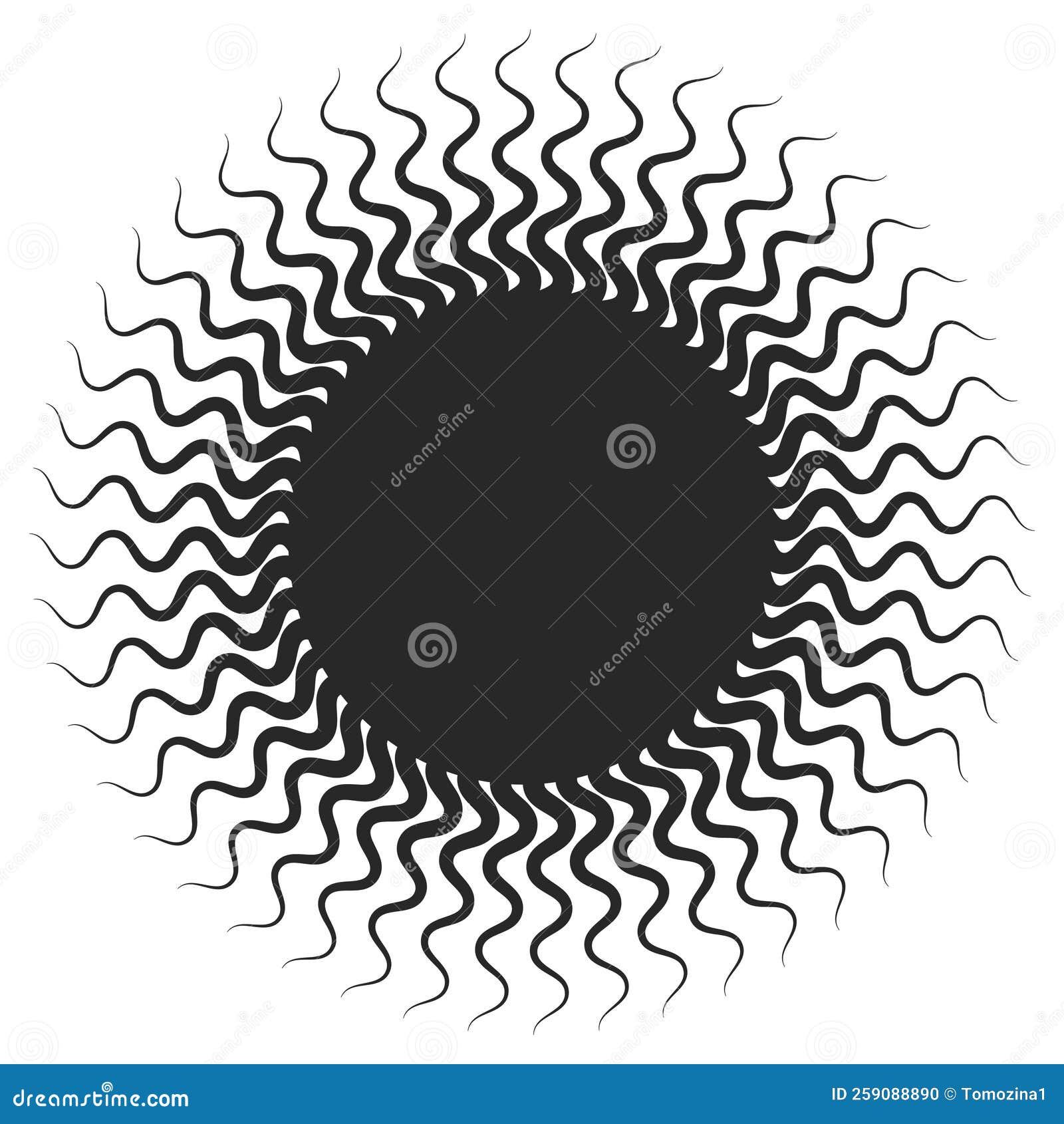 Sun with Rays Pattern in Square Stock Vector - Illustration of nature ...