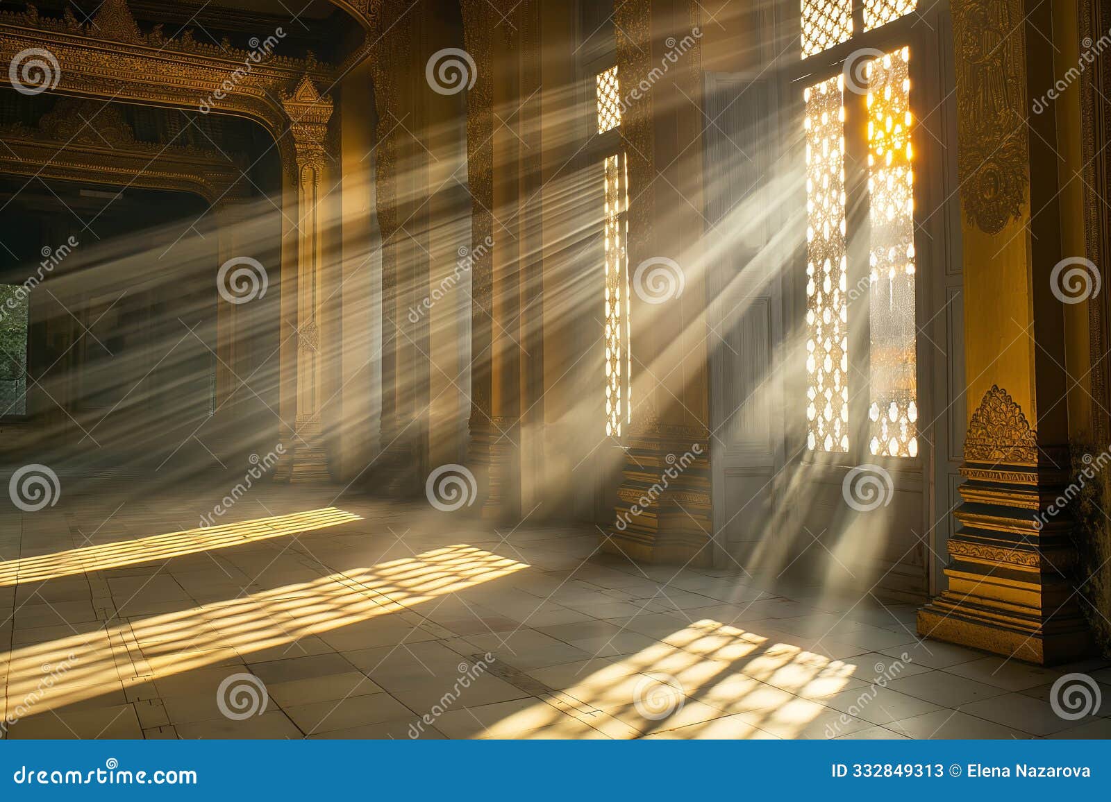 Sun Rays Piercing through Stained Glass Windows, Casting Patterns ...