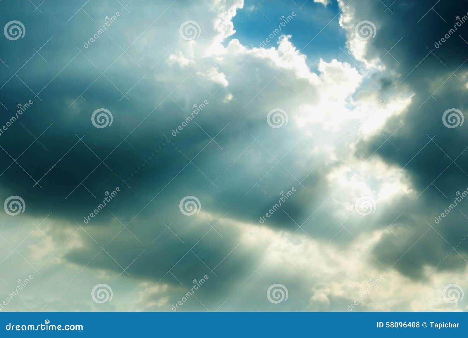 Sun Rays through Rain Clouds Stock Photo - Image of bright, white: 58096408