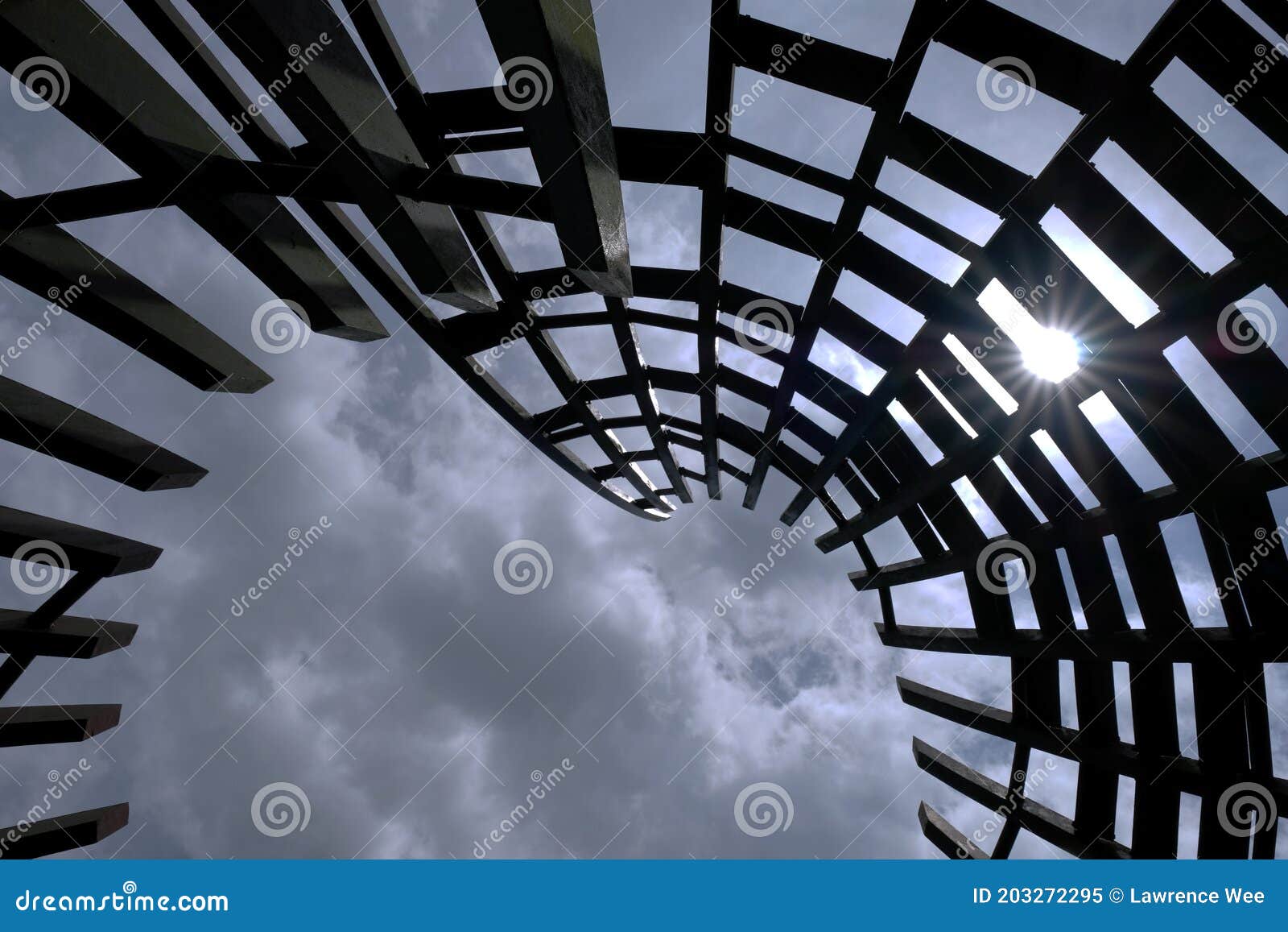 Sun Rays Refracted Through An Open Cell In An Open Wooden Grid ...