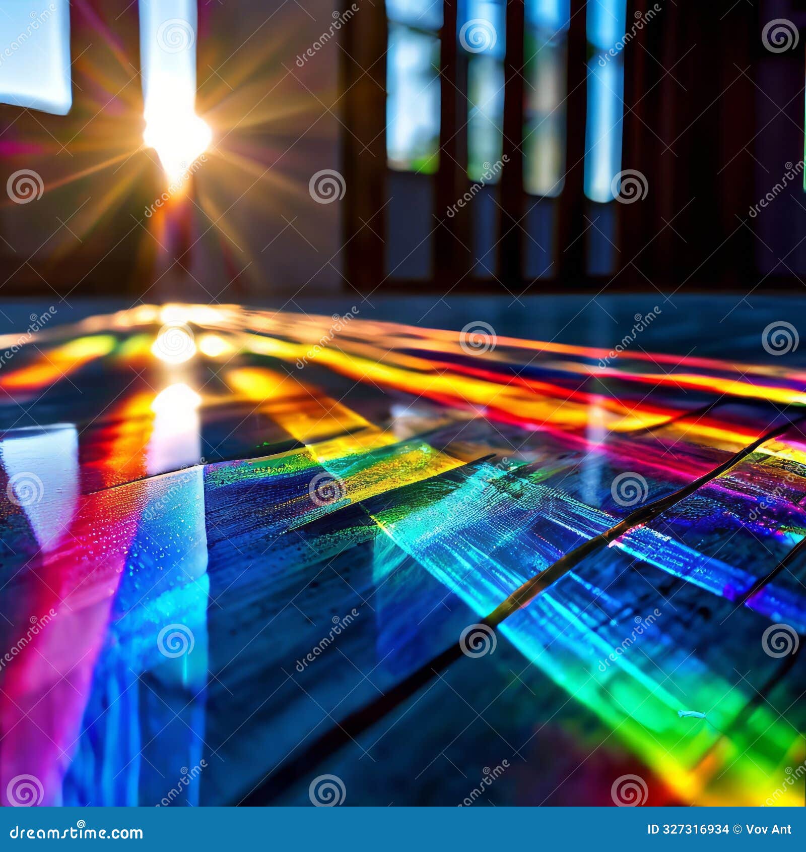 Sun Rays Refracting through a Glass Prism Creating a Captivatin Stock ...