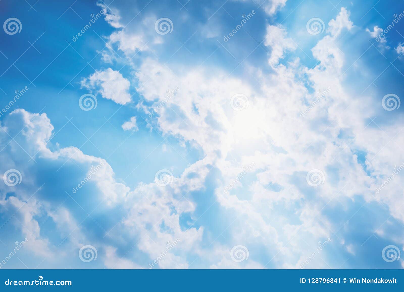 Sun Rays Shine through the Cloud Stock Image - Image of weather ...