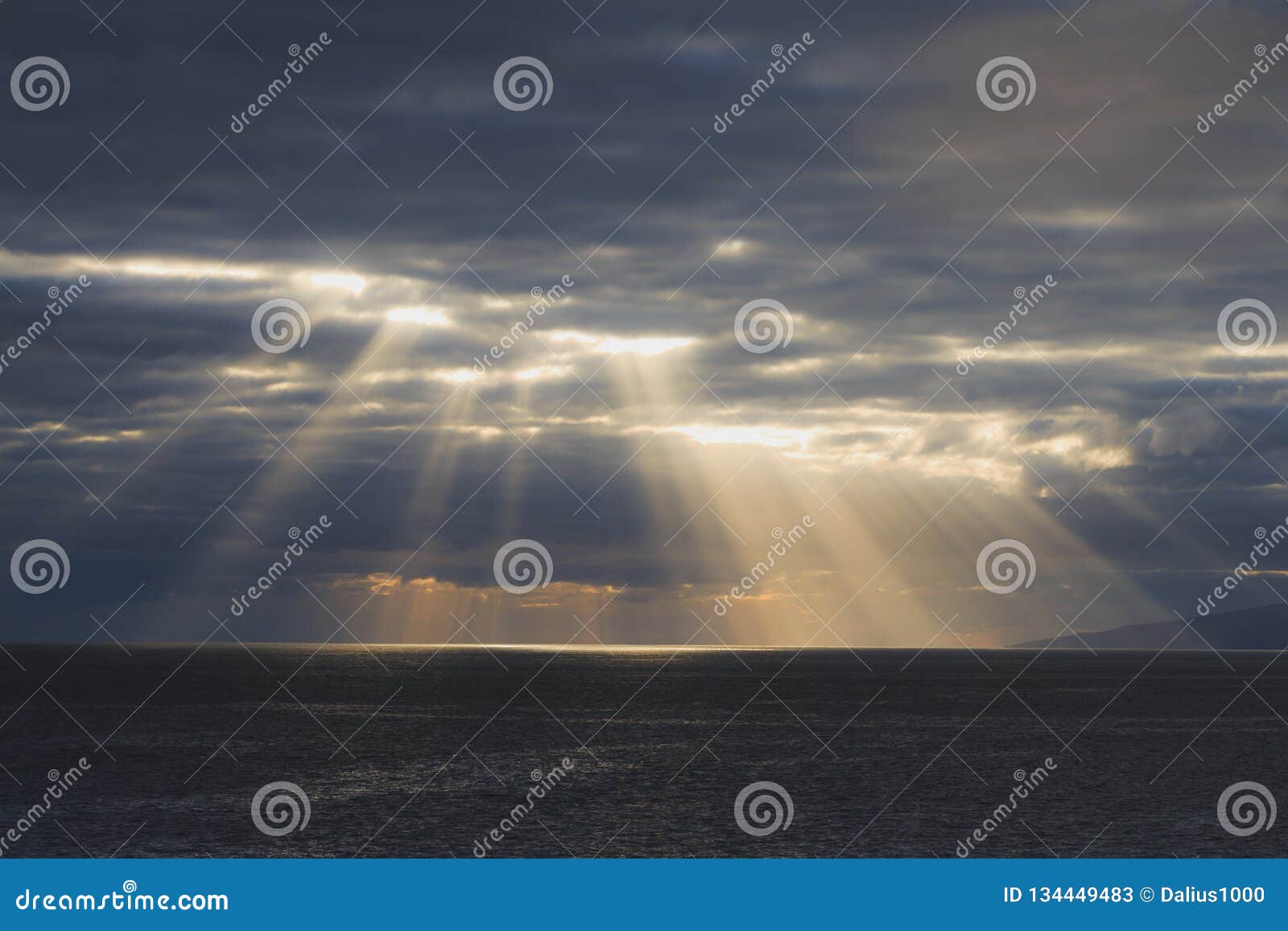 Sun Rays are Shining through the Clouds Stock Image - Image of tenerife ...