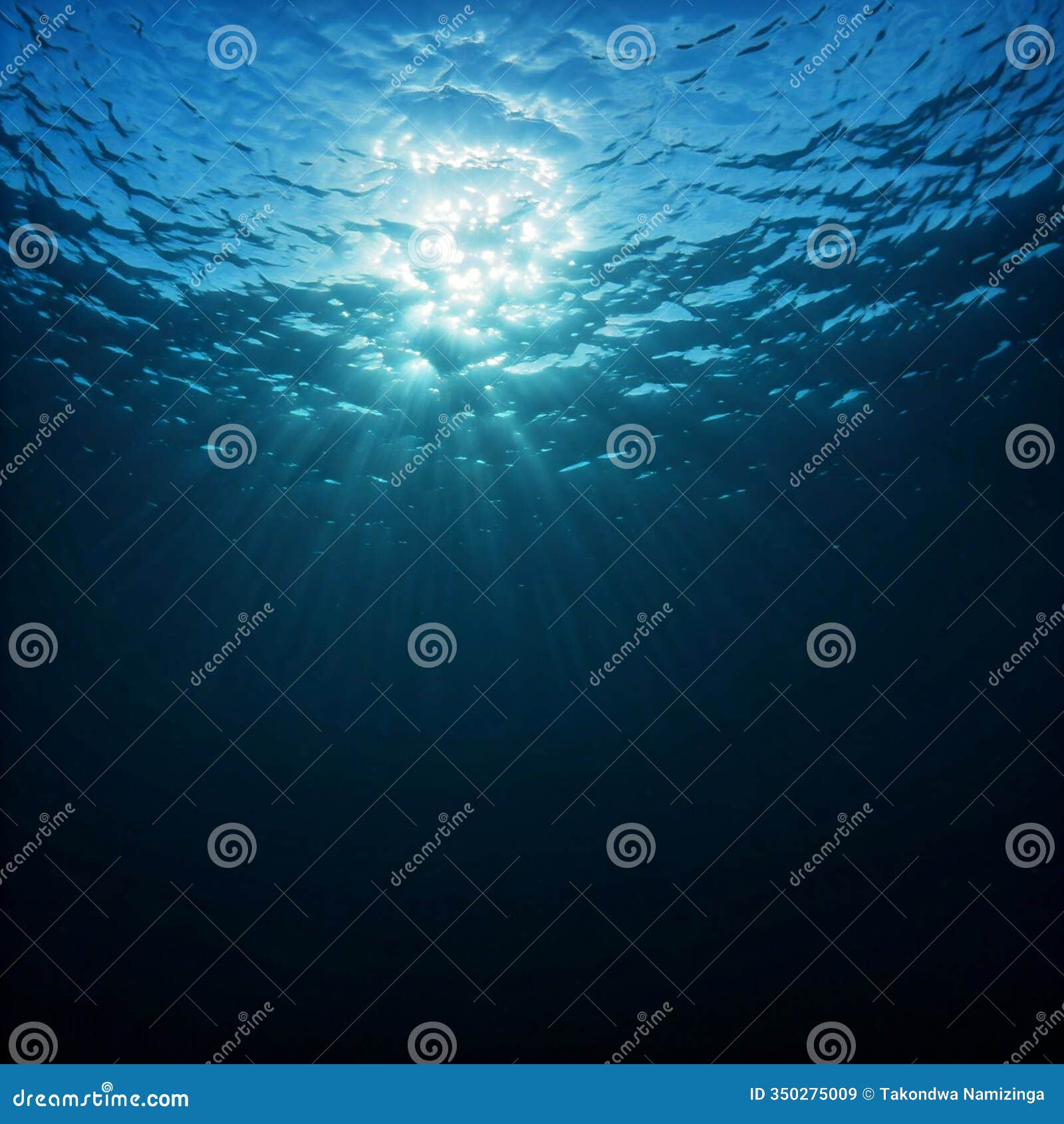 Sun Rays Shining from Deep Underwater Stock Illustration - Illustration ...