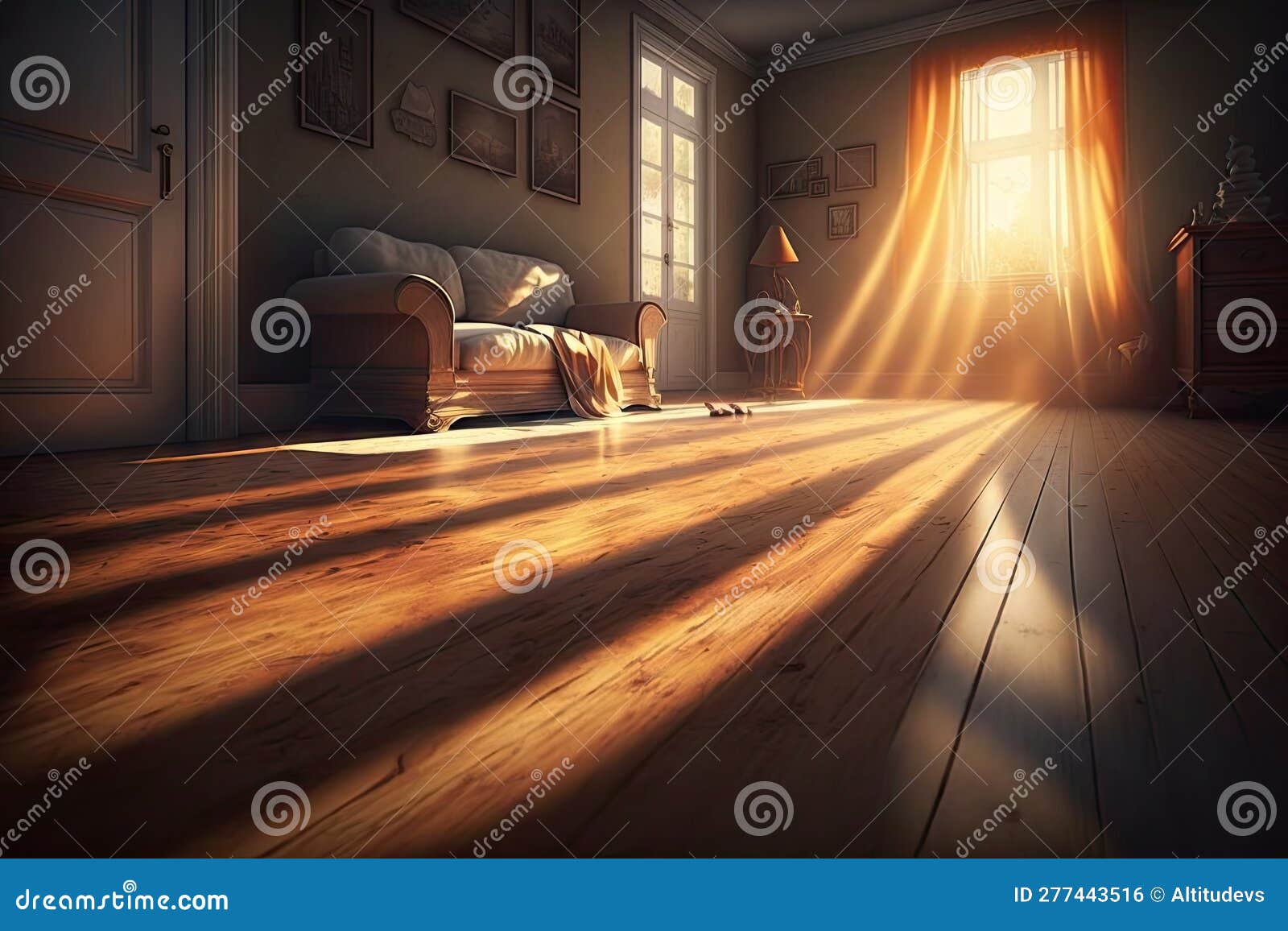 The Sun Rays Shining on the Floor, Creating a Warm and Cozy Atmosphere ...