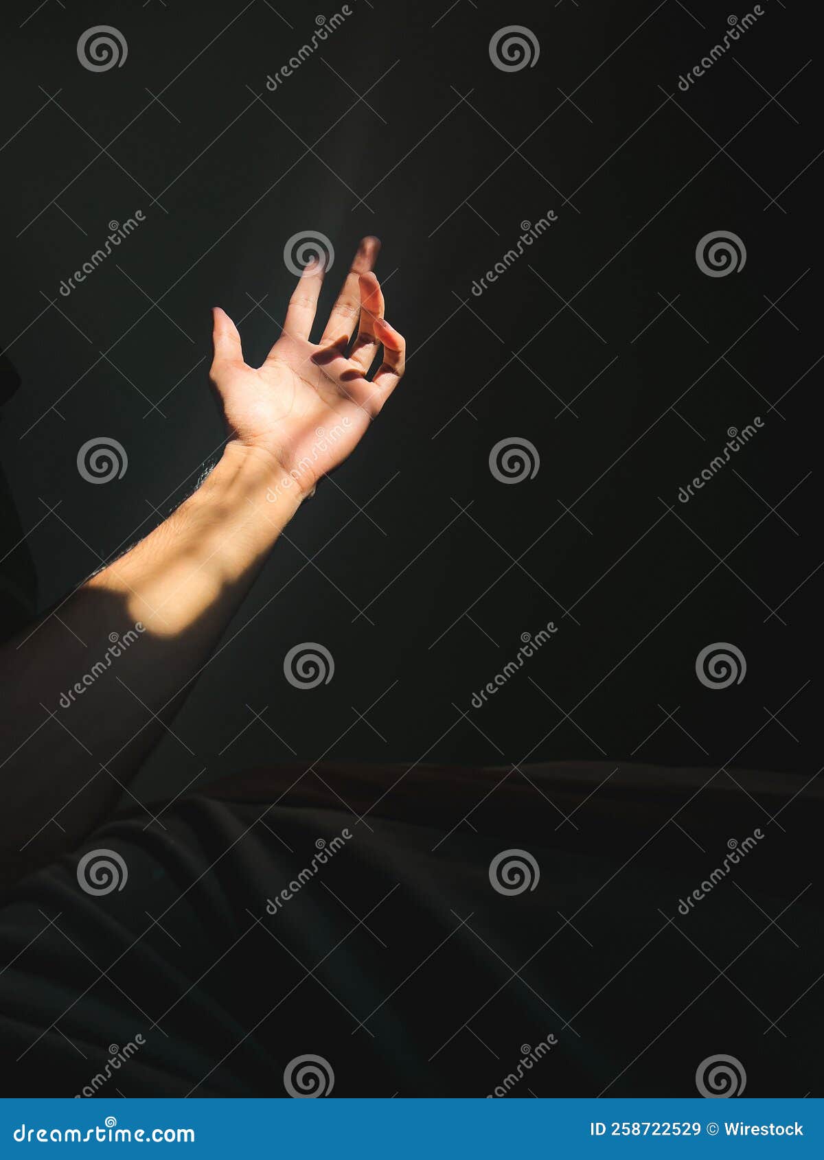 Sun Rays Shining on the Mans Hand Stock Image - Image of nature ...