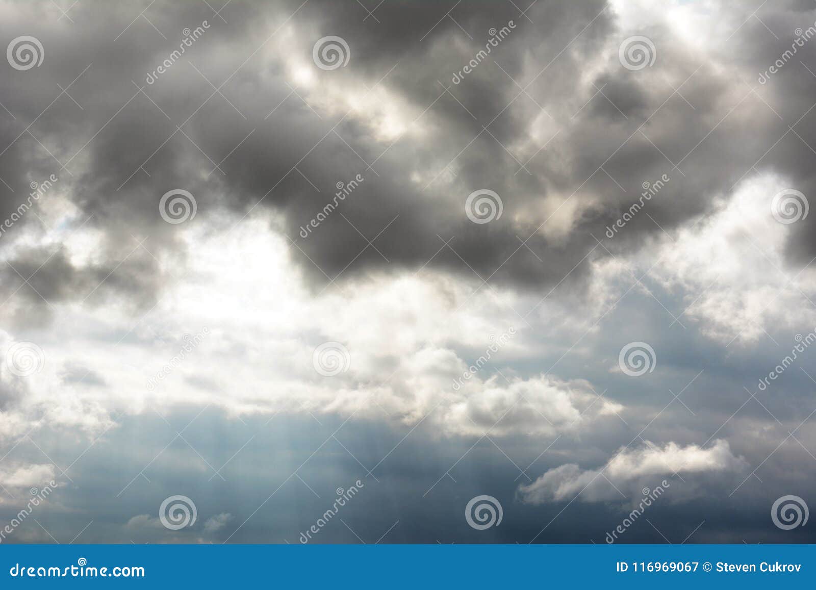 Sun Rays Shining through Storm Clouds Stock Image - Image of storm ...