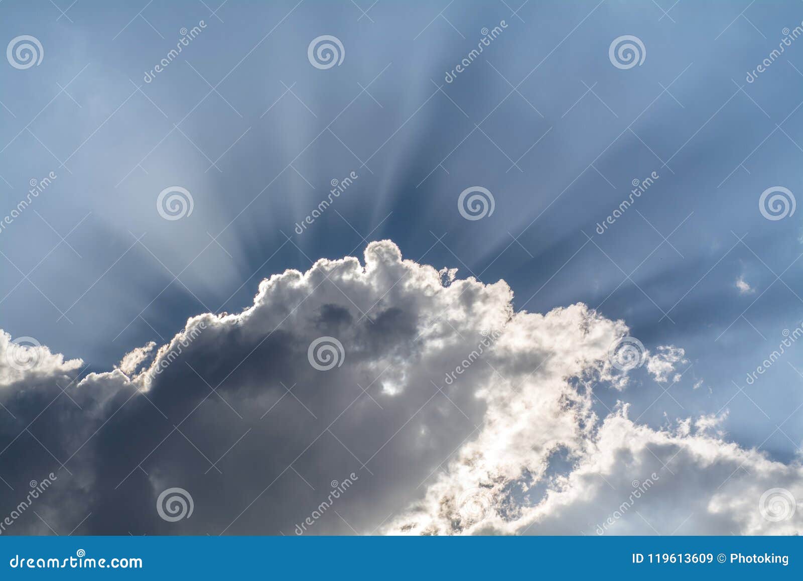 Sun rays shining stock image. Image of cloud, blue, scene - 119613609