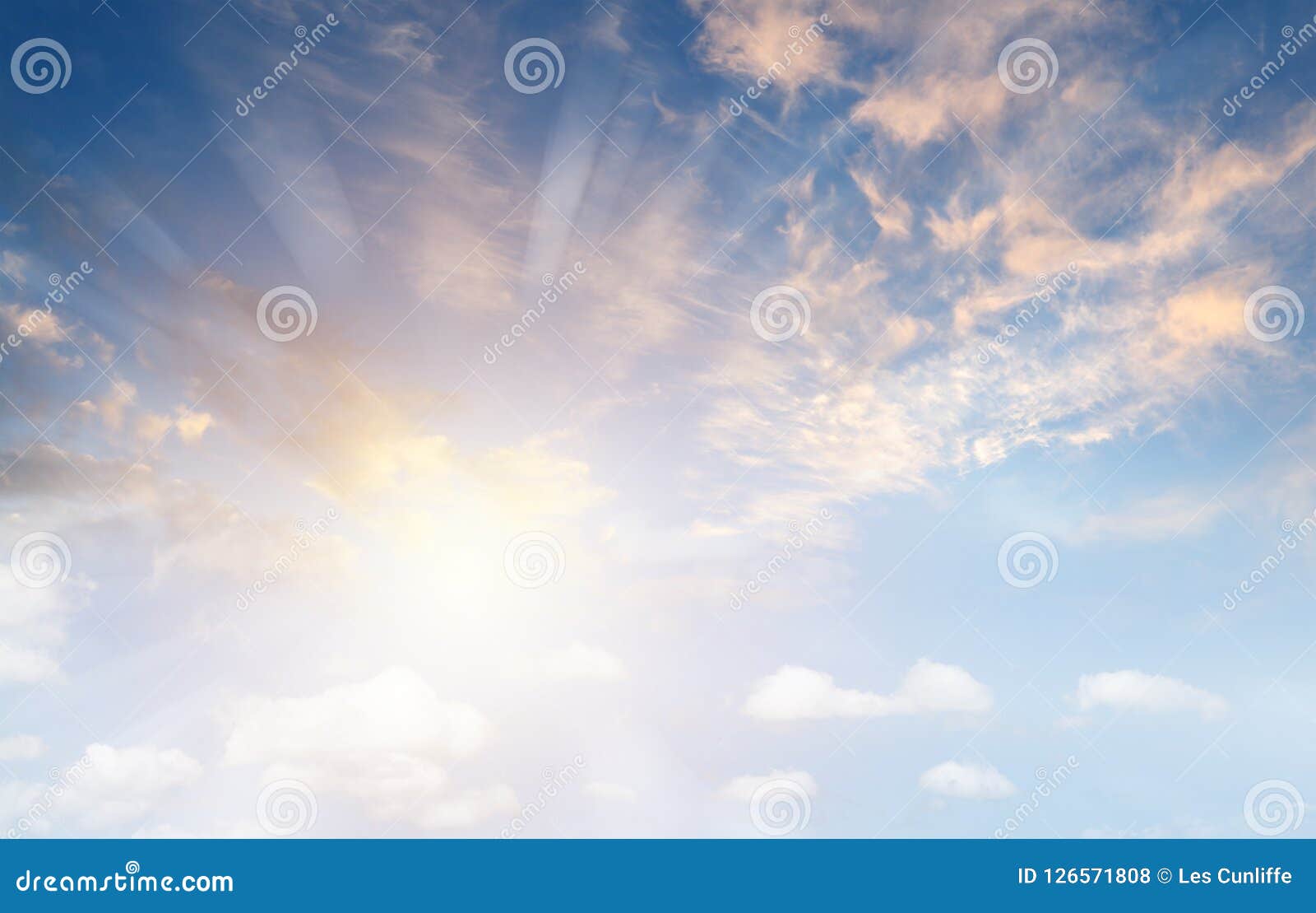 Sun rays in sky stock photo. Image of light, cloud, beautiful - 126571808