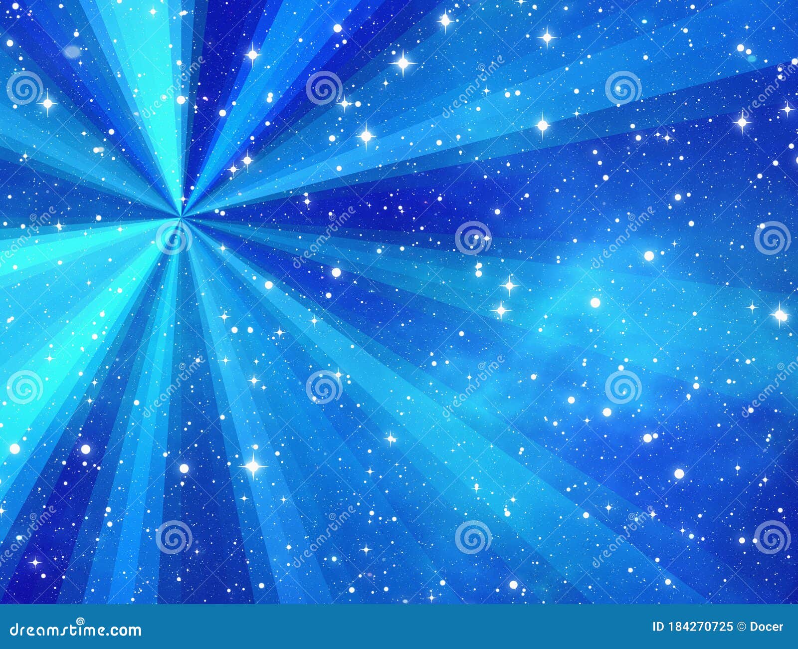 Sun Rays with Small Many Light Stars Stock Illustration - Illustration ...