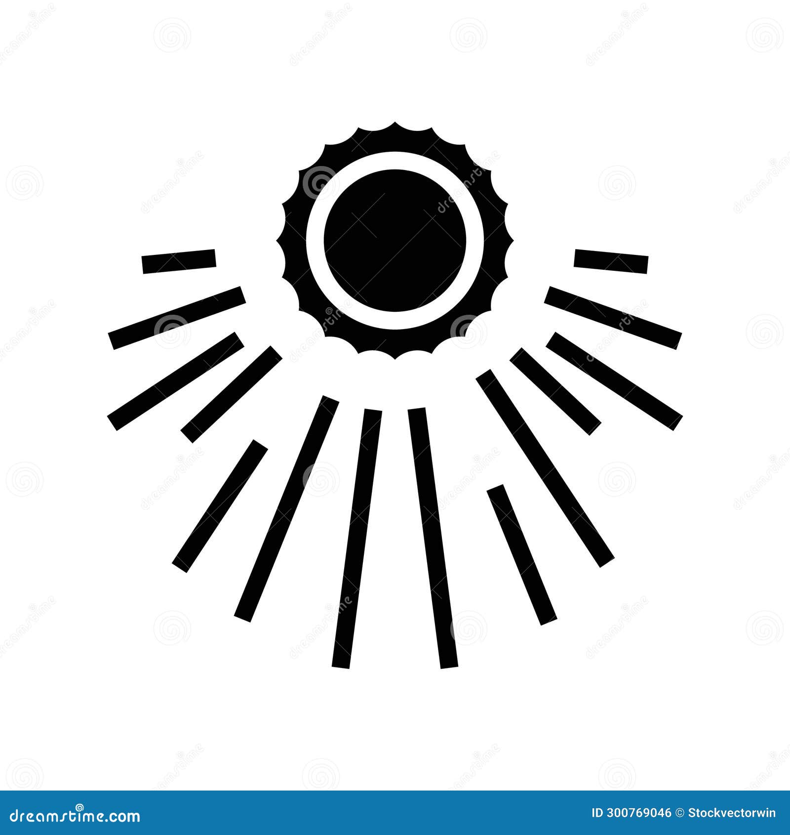 Sun Rays Solar Panel Glyph Icon Vector Illustration Stock Vector ...