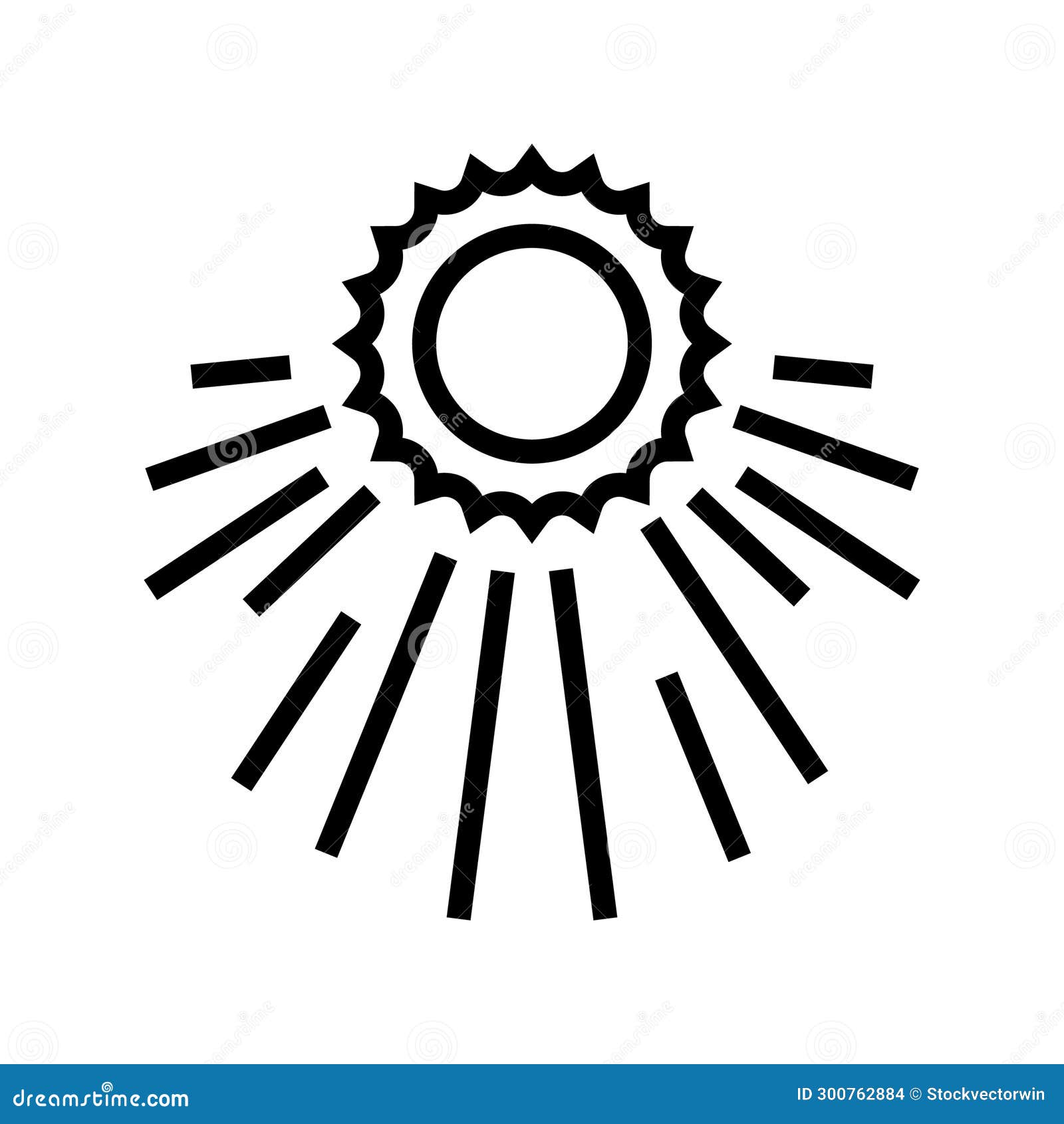 Sun Rays Solar Panel Line Icon Vector Illustration Stock Vector ...