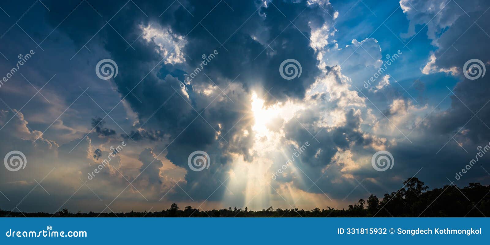 Sun Rays through Storm Clouds Stock Photo - Image of climate, shining ...