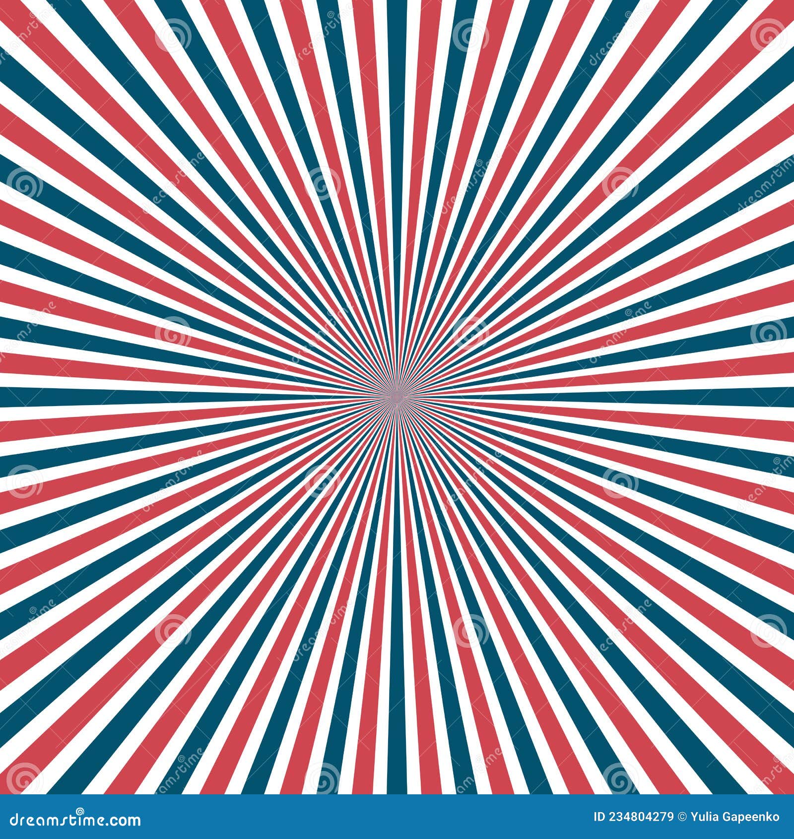 Sun Rays Striped Background in Colours of USA Flag. Vector Illustration ...
