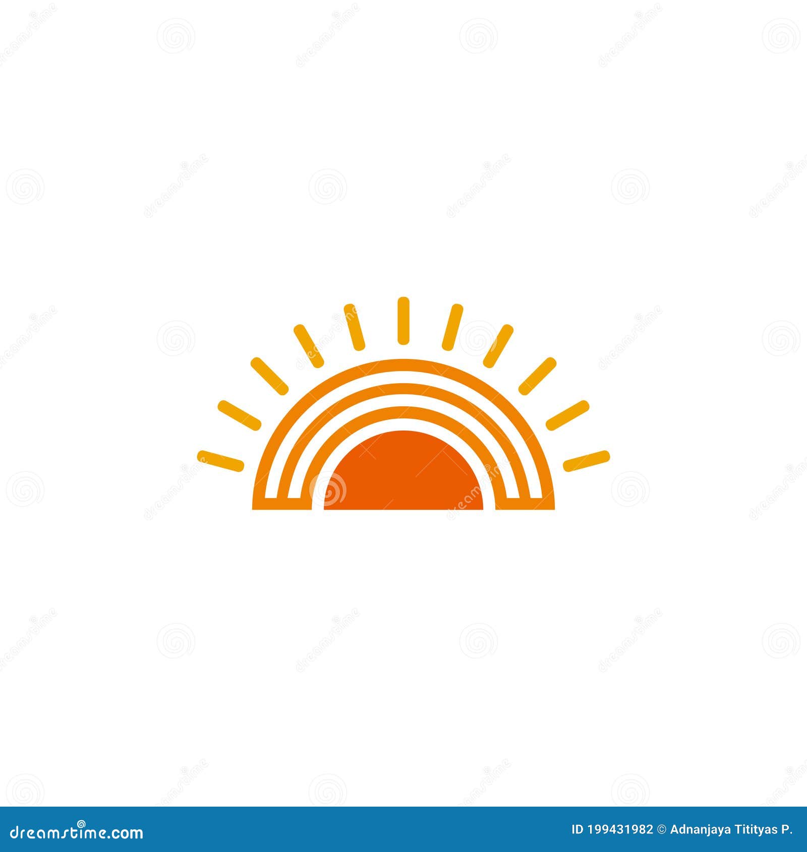 Sun Rays Stripes Lines Art Logo Vector Stock Vector - Illustration of ...