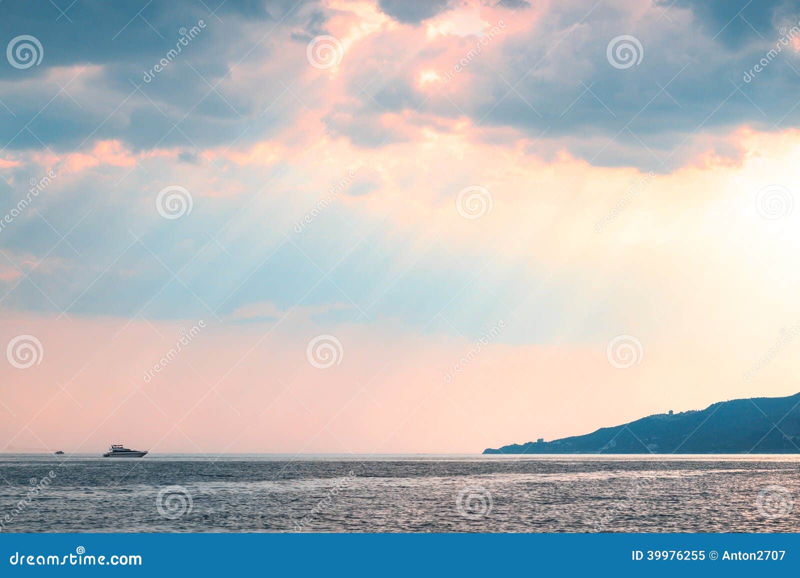 Sun Rays Sun Fall on the Sea Sunset Stock Image - Image of clear ...