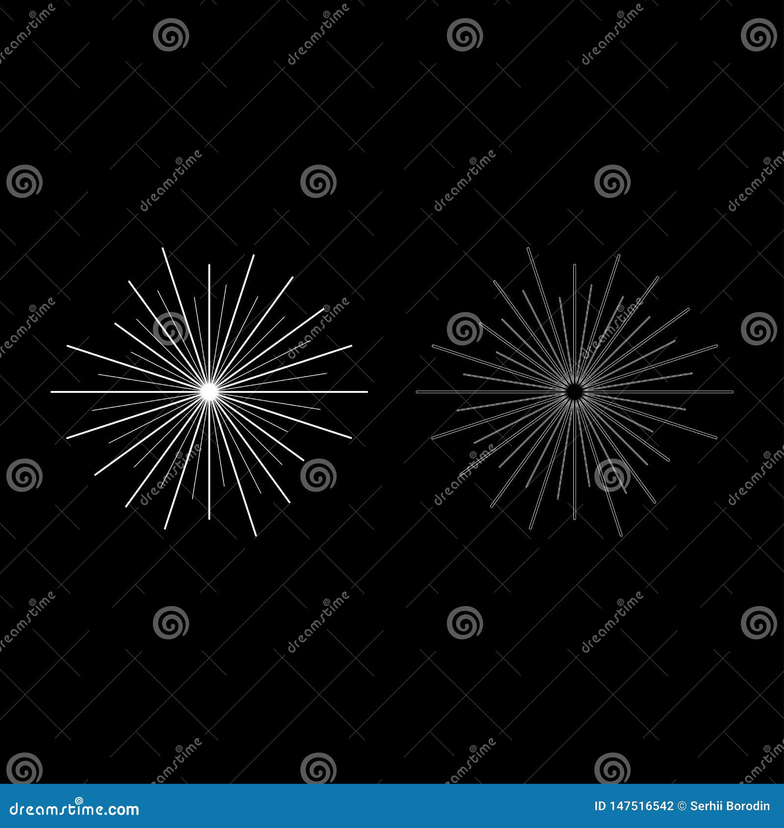 Sun Rays Sunbeam Concept Icon Outline Set White Color Vector ...