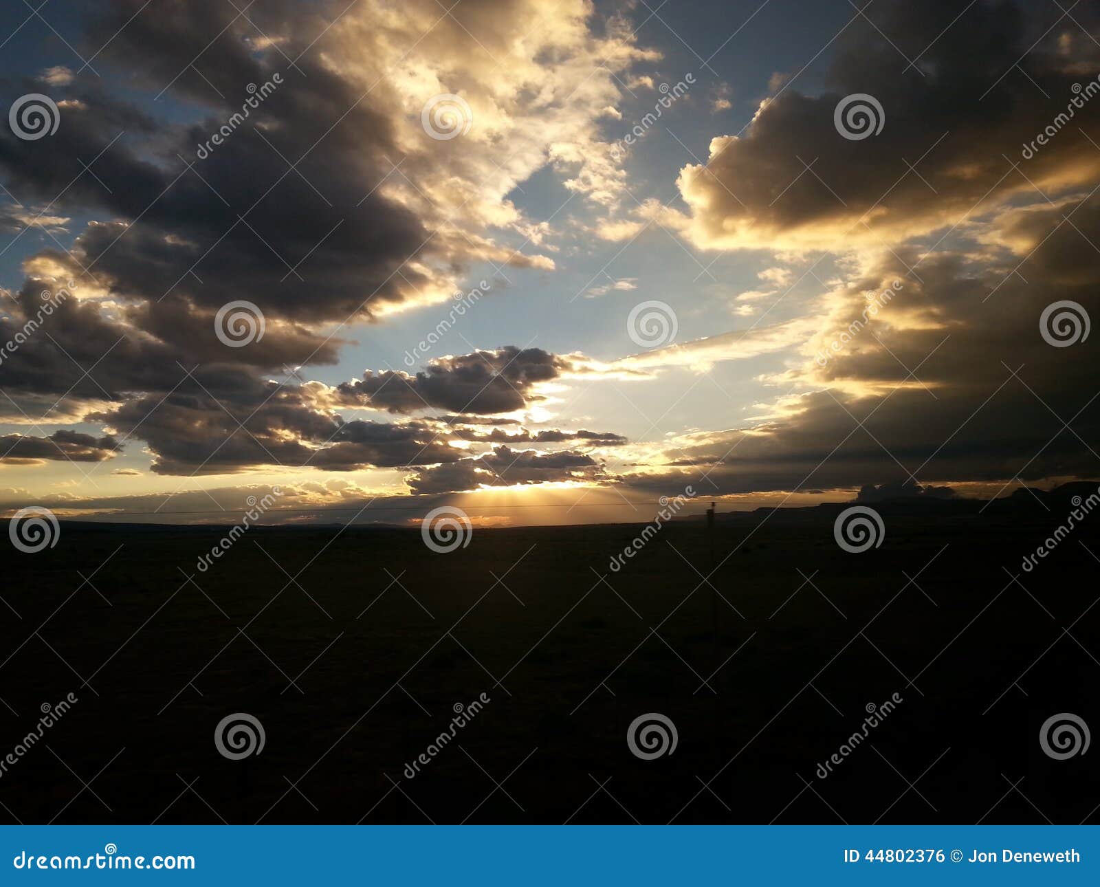 Sun Rays at Sundown View from Train. Stock Photo - Image of clouds ...