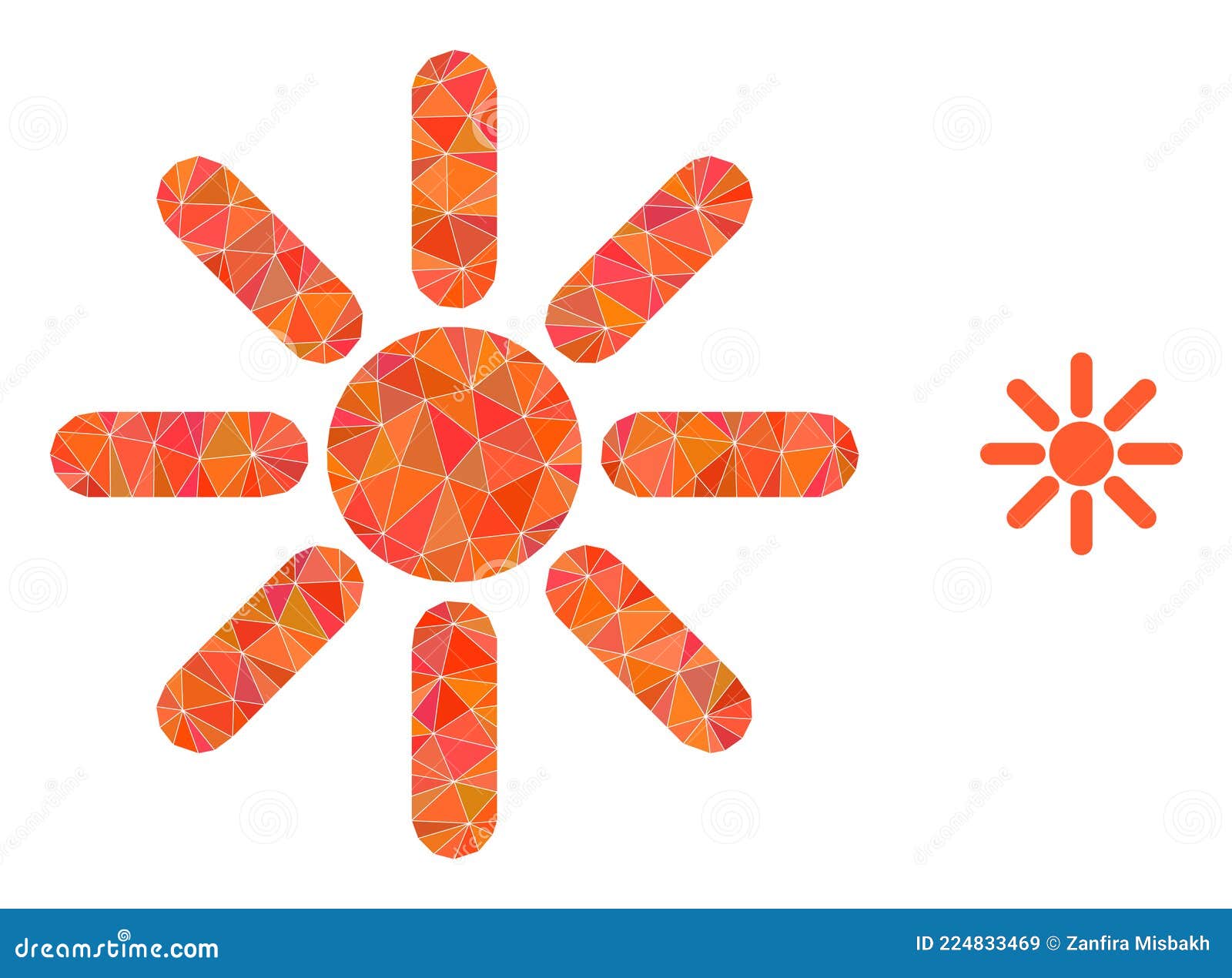 Sun Rays Triangle Lowpoly Flat Icon Stock Vector - Illustration of ...