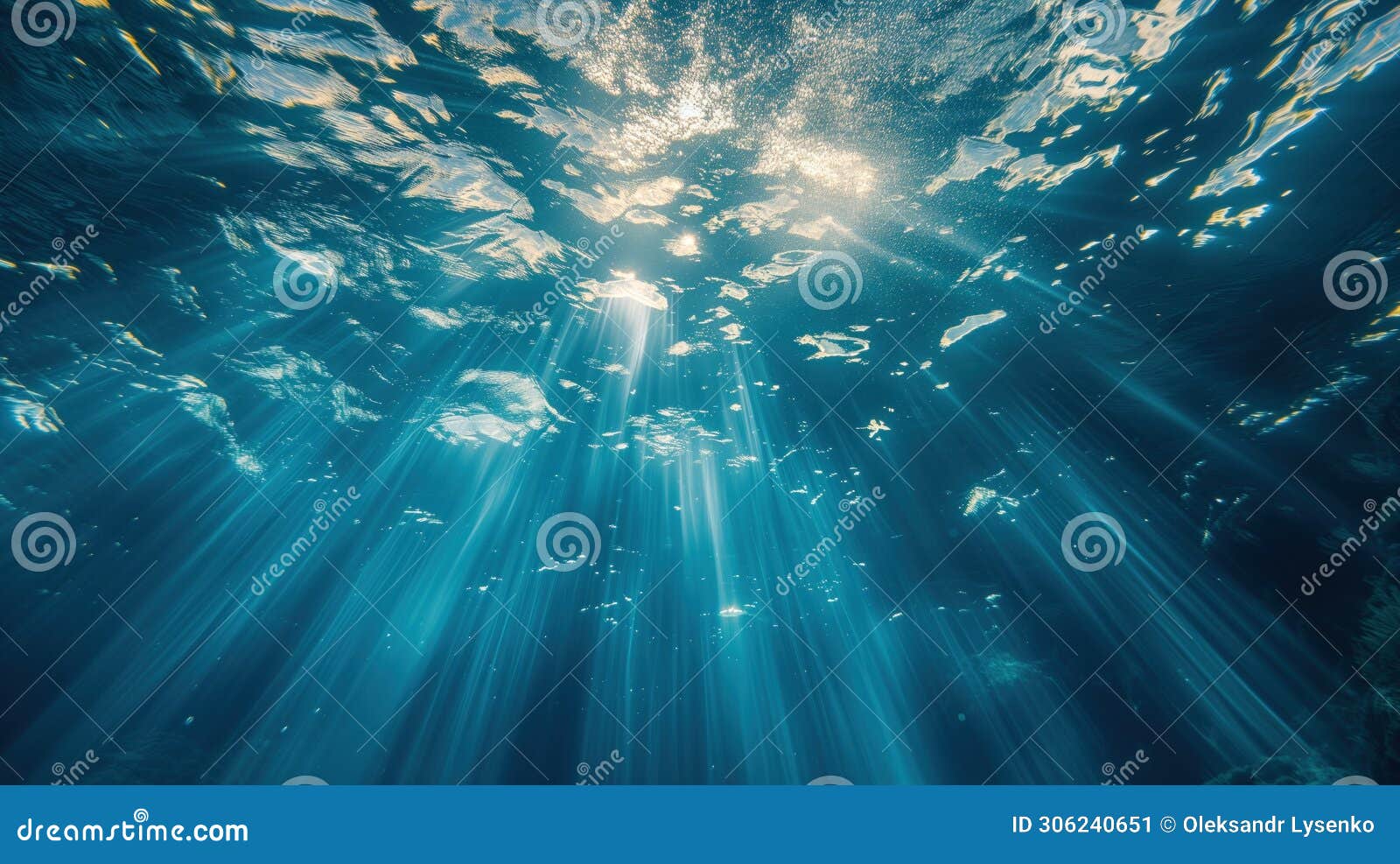 Sun rays view underwater stock illustration. Illustration of wildlife ...